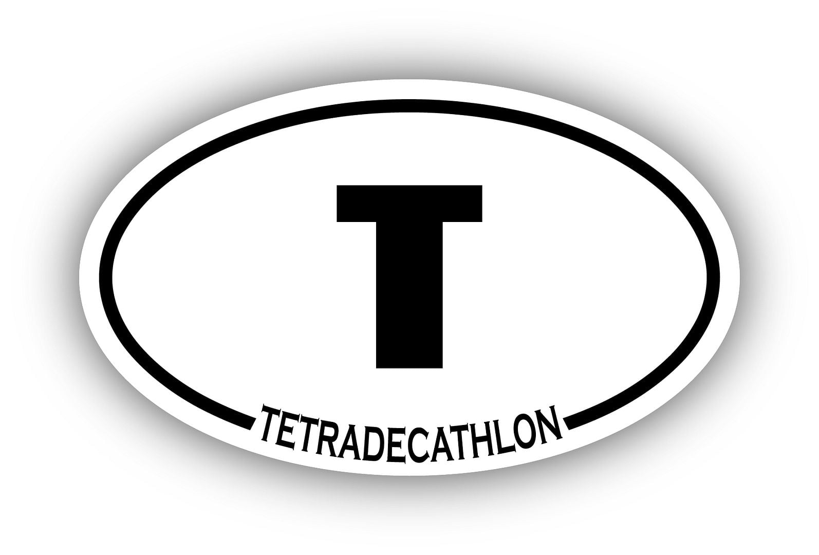 Tetradecathlon T Oval Bumper Sticker 3M Vinyl Decal 3 in x 5 in ...