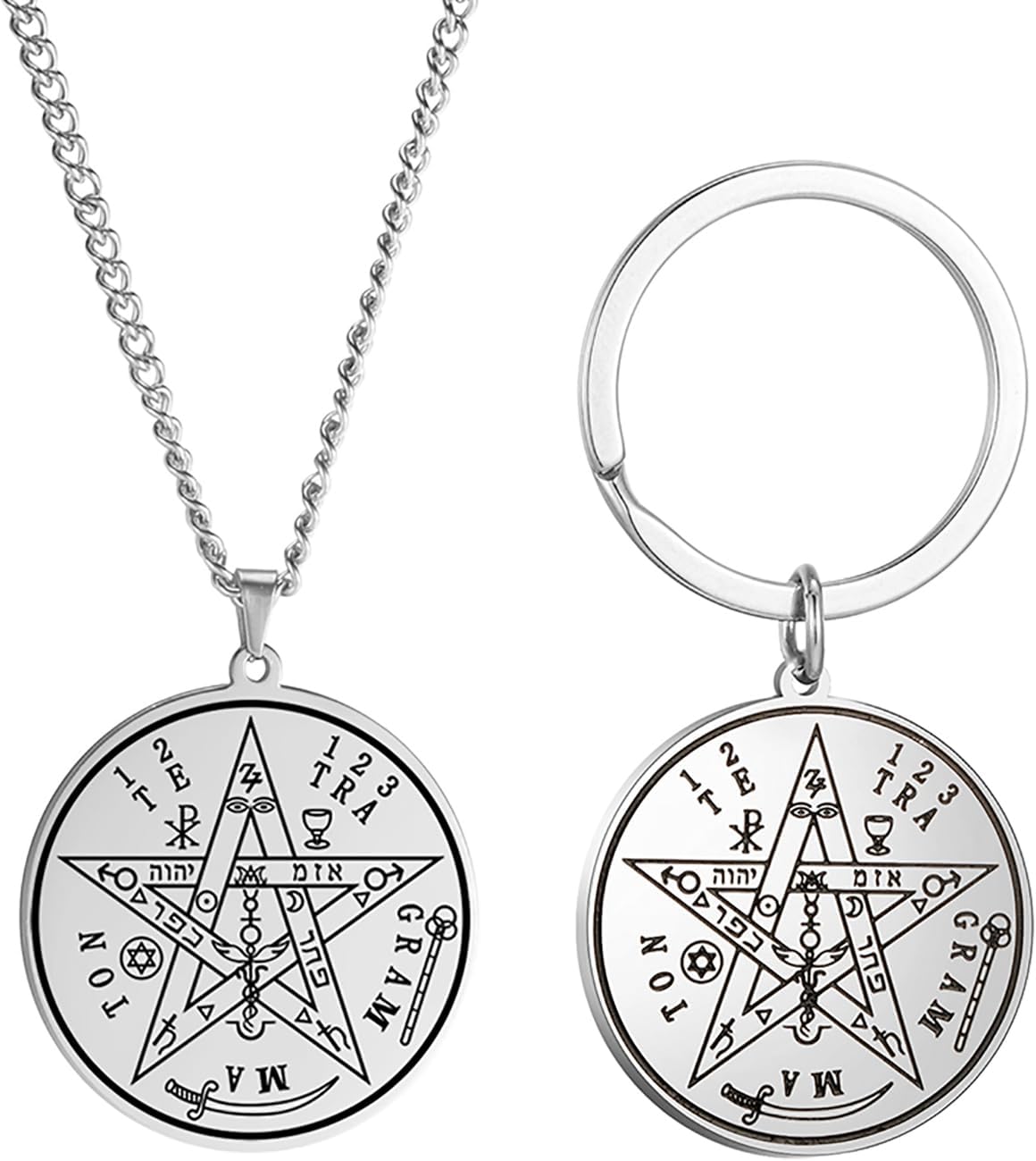 Tetragrammaton Pentagram Necklace for Men Women Tetragrammaton ...