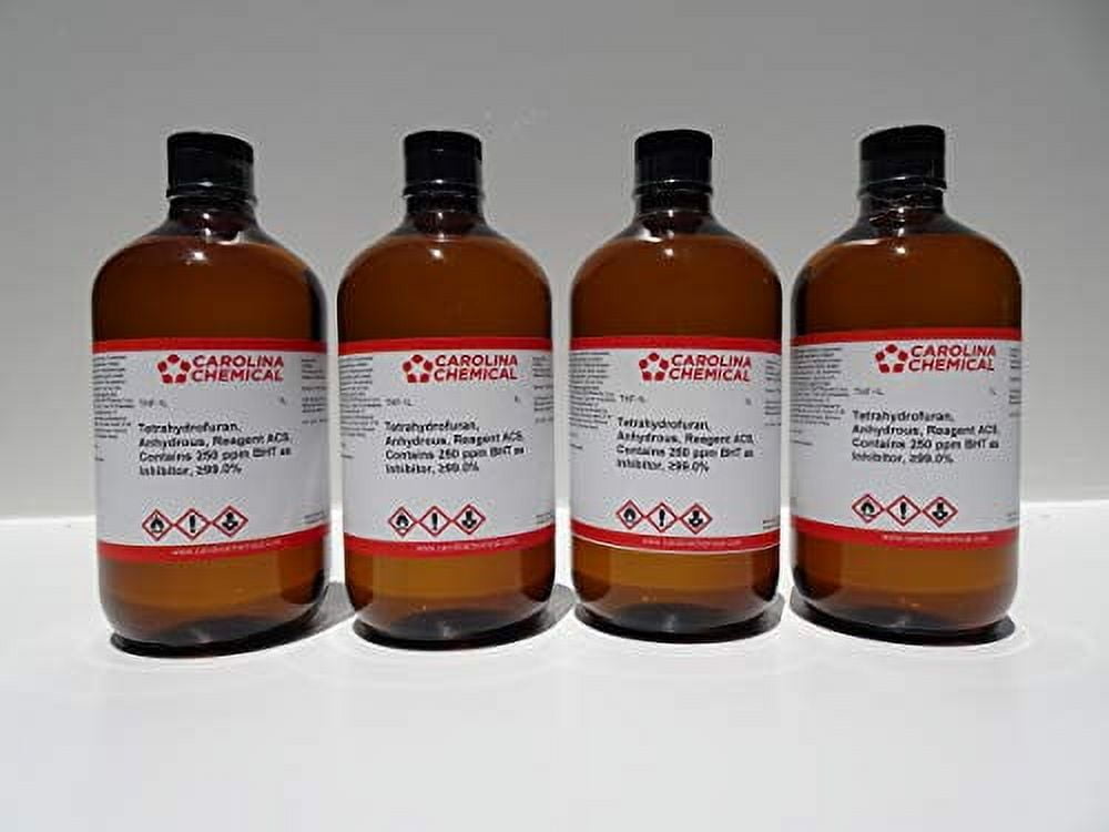 Tetrahydrofuran (THF), Anhydrous, Reagent ACS. ≥99.0%, 1 Liter X 4 ...