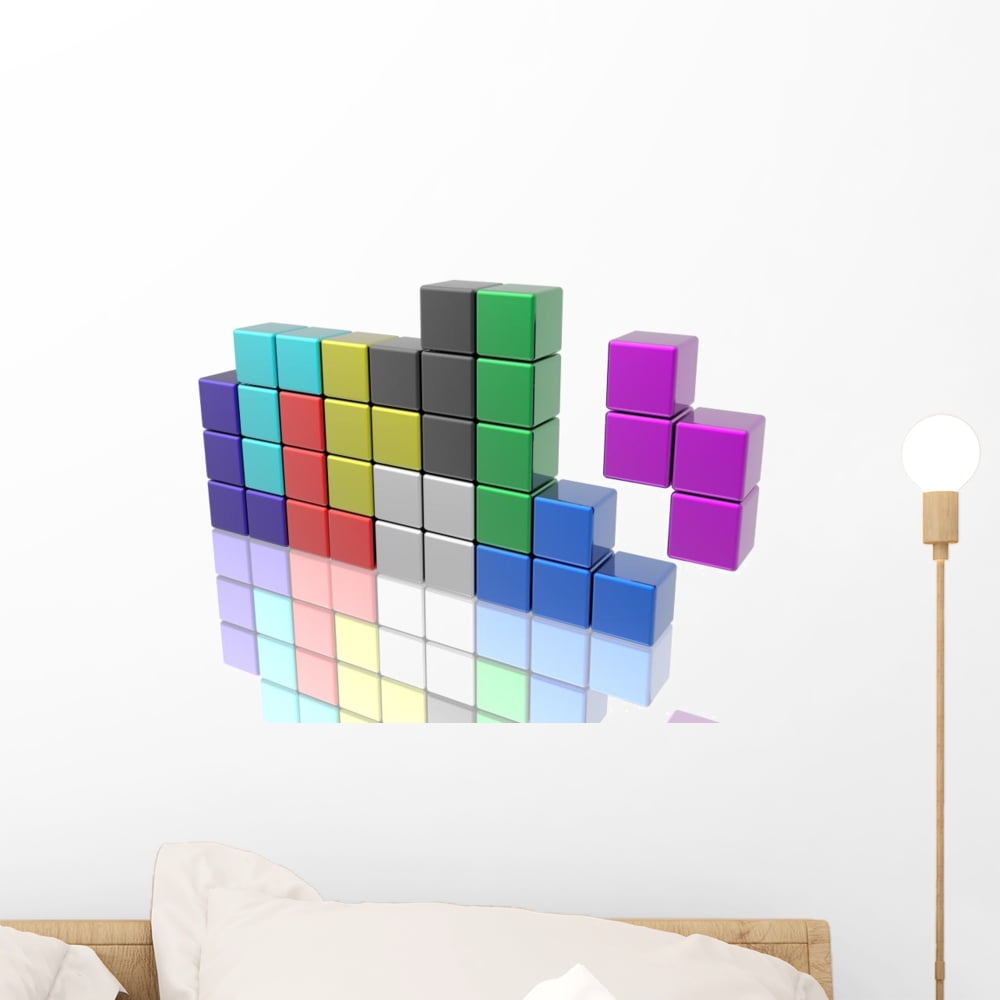 Tetris Game Wall Decal by Wallmonkeys Peel and Stick Graphic (18 in W x ...