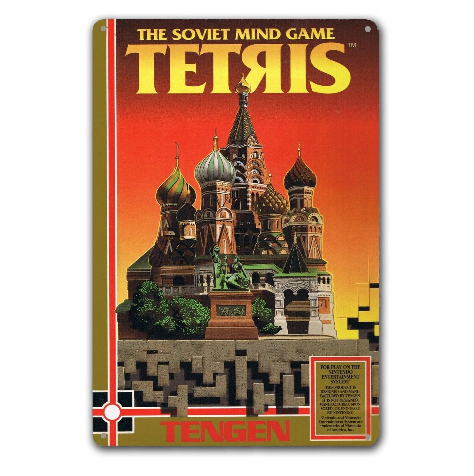 Tetris Nintendo Nes Retro Video Game Metal Poster Tin Sign 20*30cm for ...