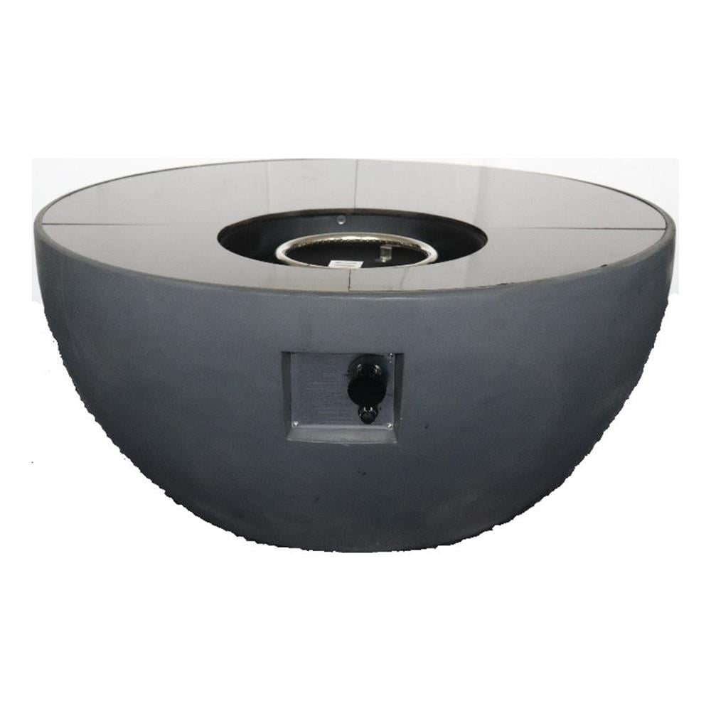 Teva Furniture Baja Round Porcelain Firepit with Stainless Steel Burner ...