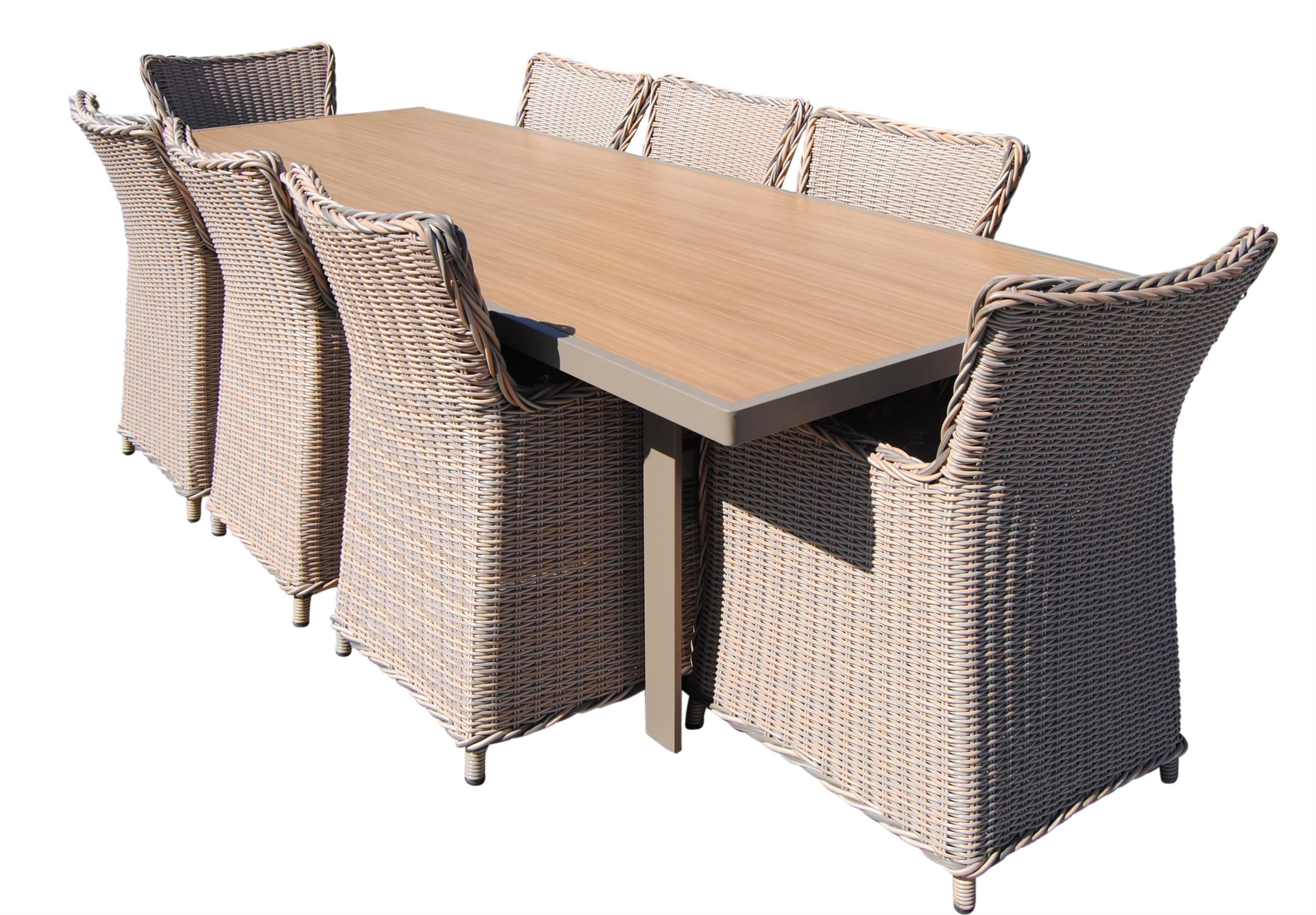 Teva Furniture Hawaii PE Wicker 3 Tone Grey/Off White/Beige Dining Set ...