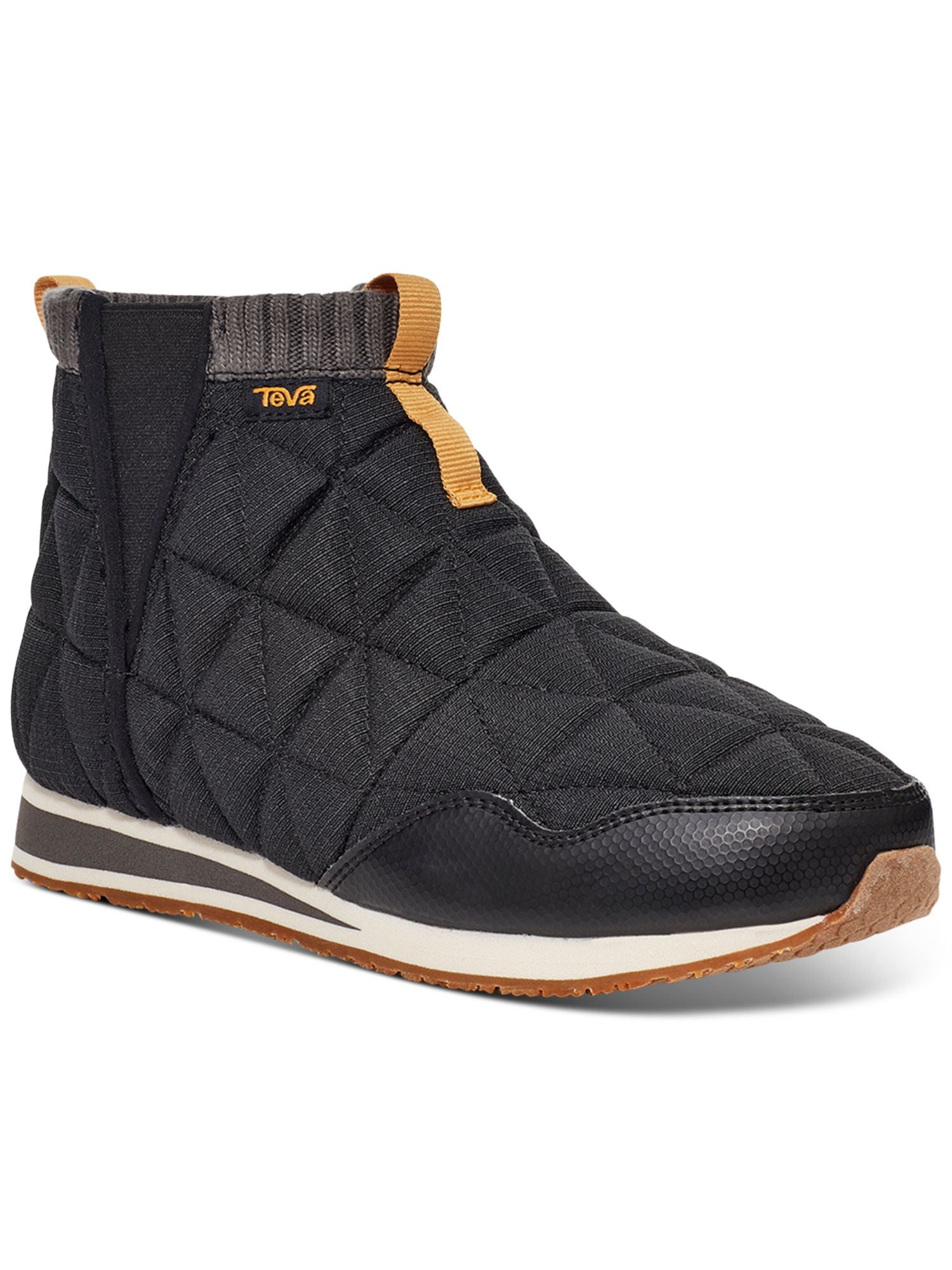 TEVA Womens Black Mixed Media Quilted Antimicrobial Cushioned Pull-Tabs ...