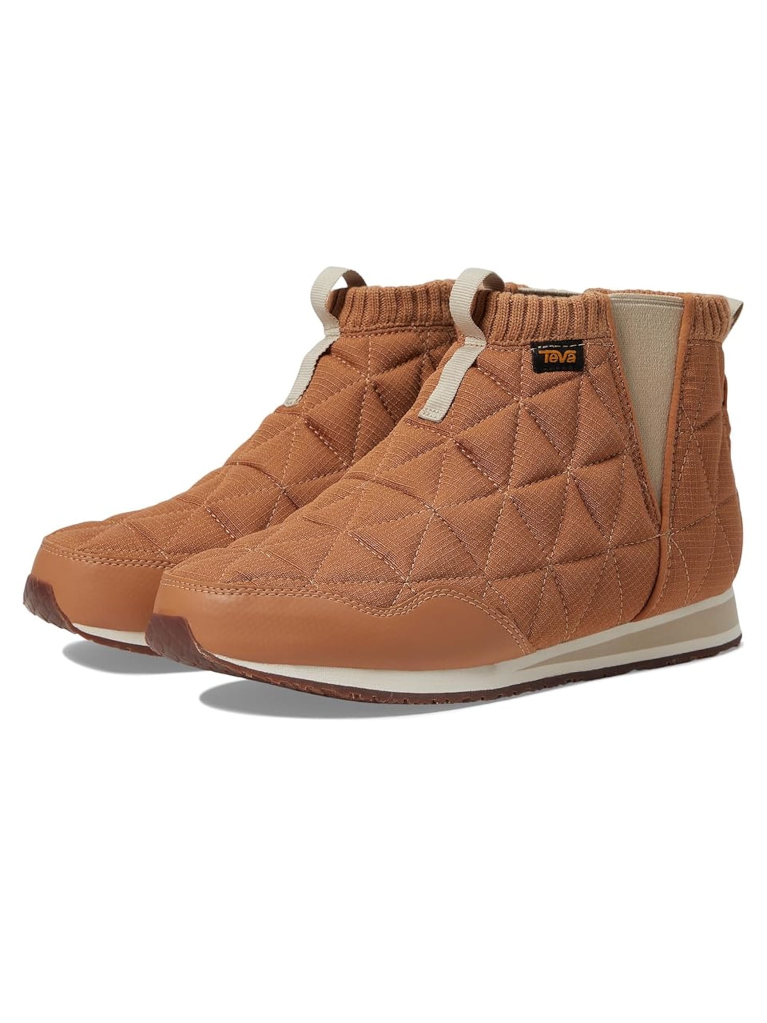 TEVA Womens Beige Mixed Media Quilted Antimicrobial Cushioned Pull-Tabs ...