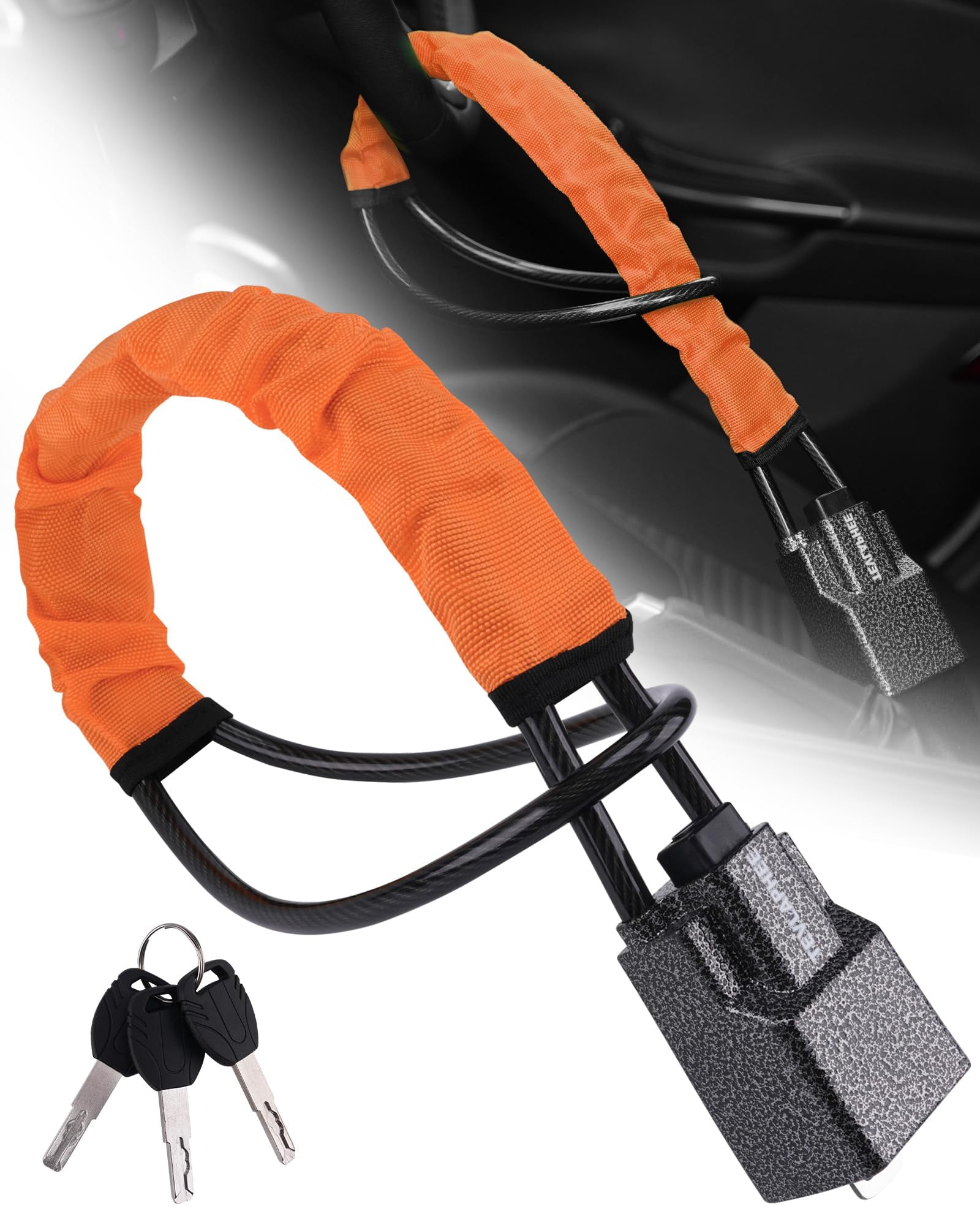 Tevlaphee Steering Wheel Lock Seat Belt Lock Universal Anti Theft Car ...