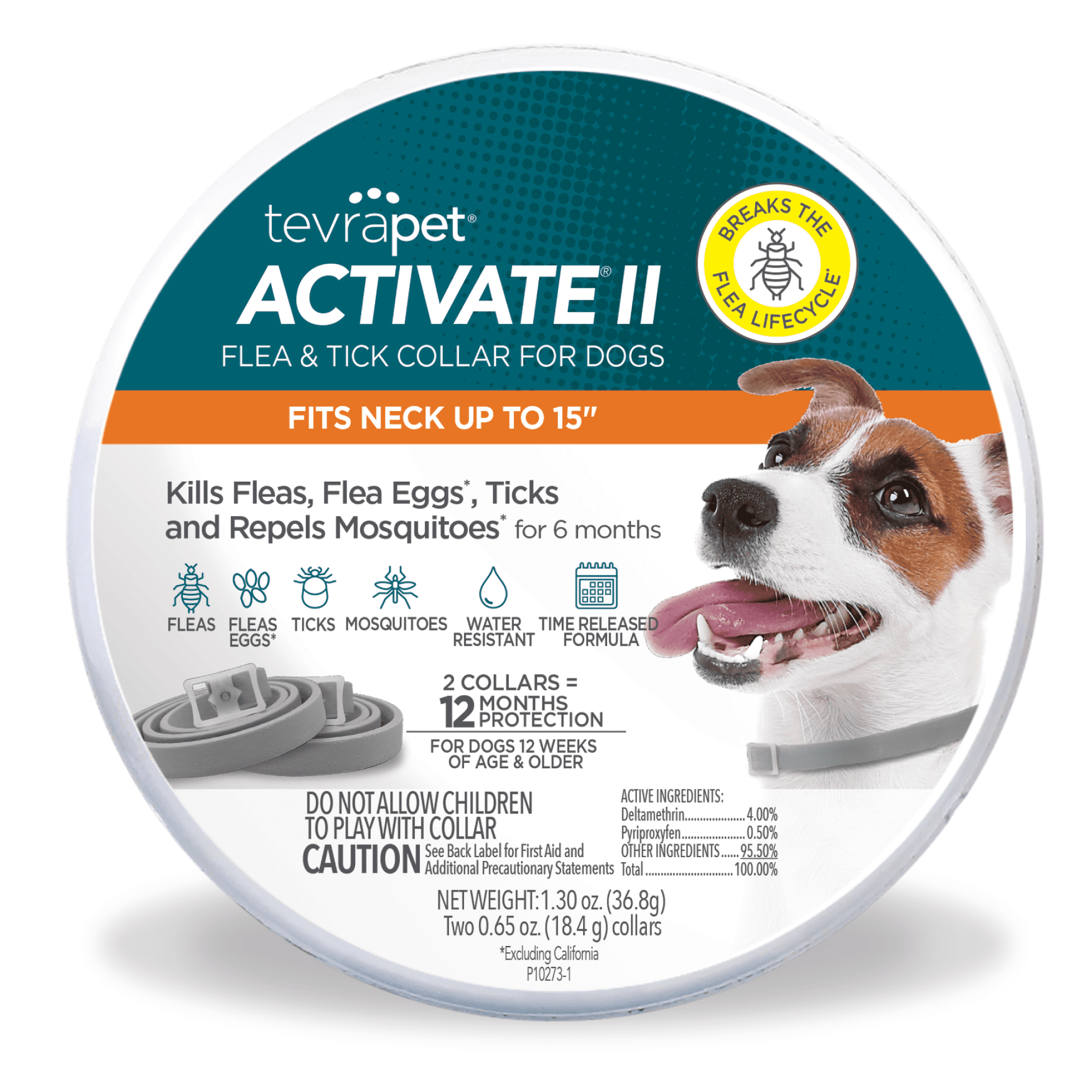 TevraPet Activate II Flea and Tick Collar for Small Dogs, 6 Months ...