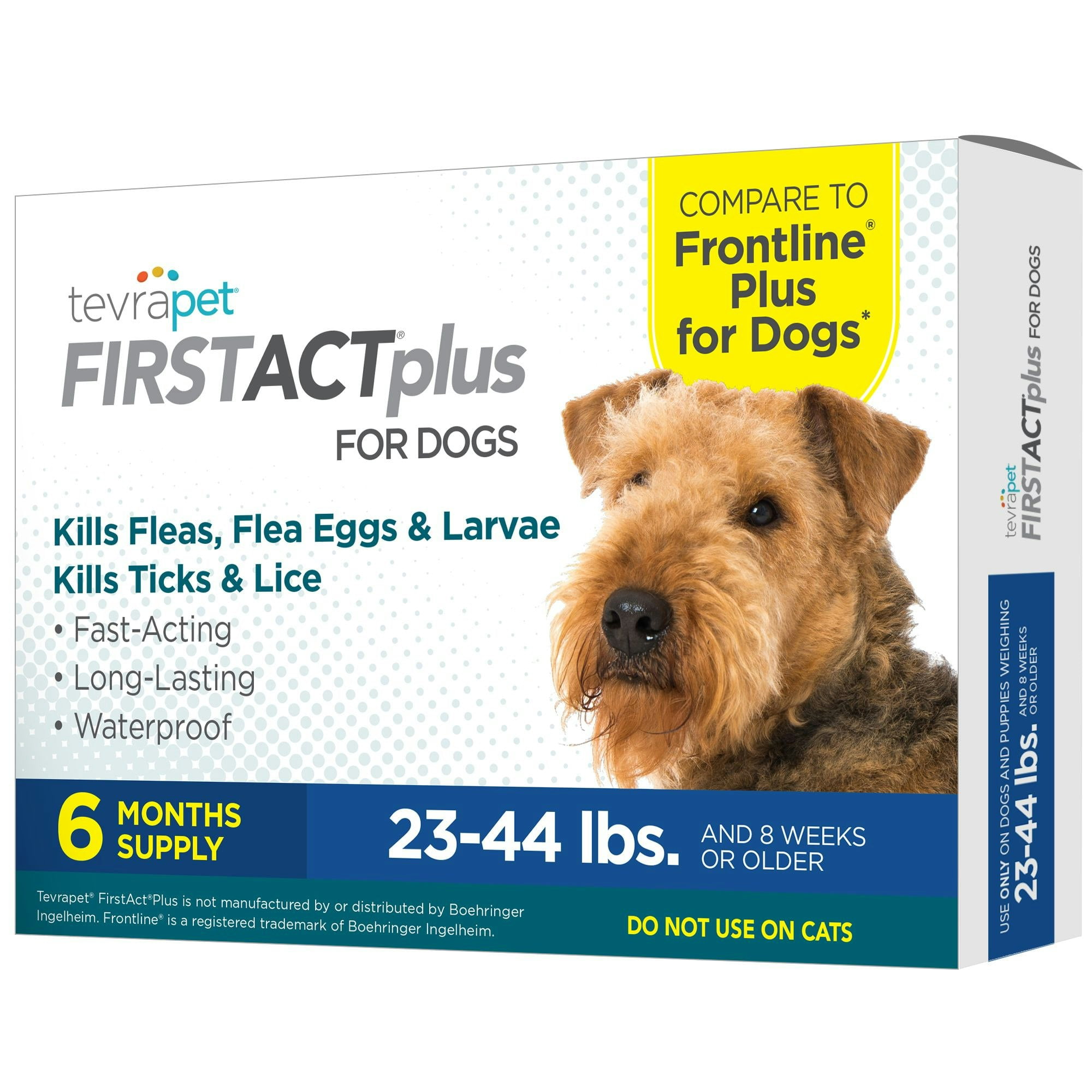 TevraPet FirstAct Plus Flea & Tick Medicine for Medium Dogs 23-44 lbs ...
