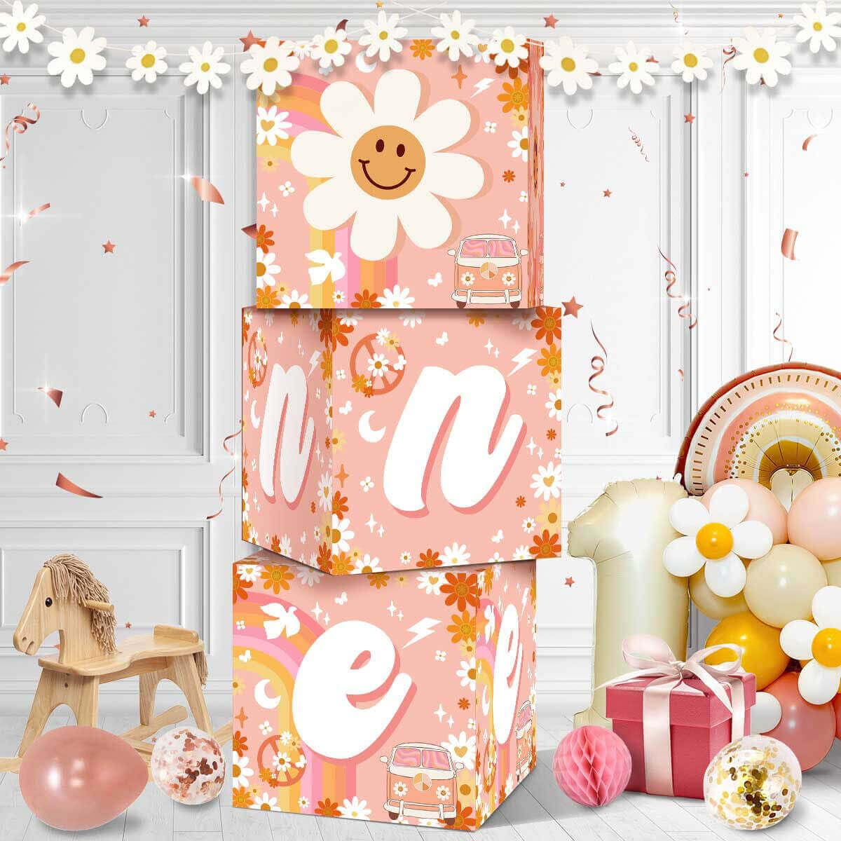 Tewess One Groovy Babe Birthday Party Decorations Balloon Boxes, 3Pcs ...