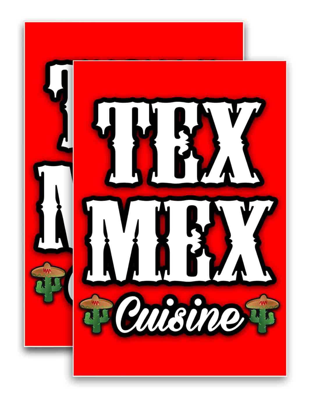 Tex Mex Cuisine (24" X 36") Vinyl Decal Only (Pack of 2) |Sign|Sticker ...