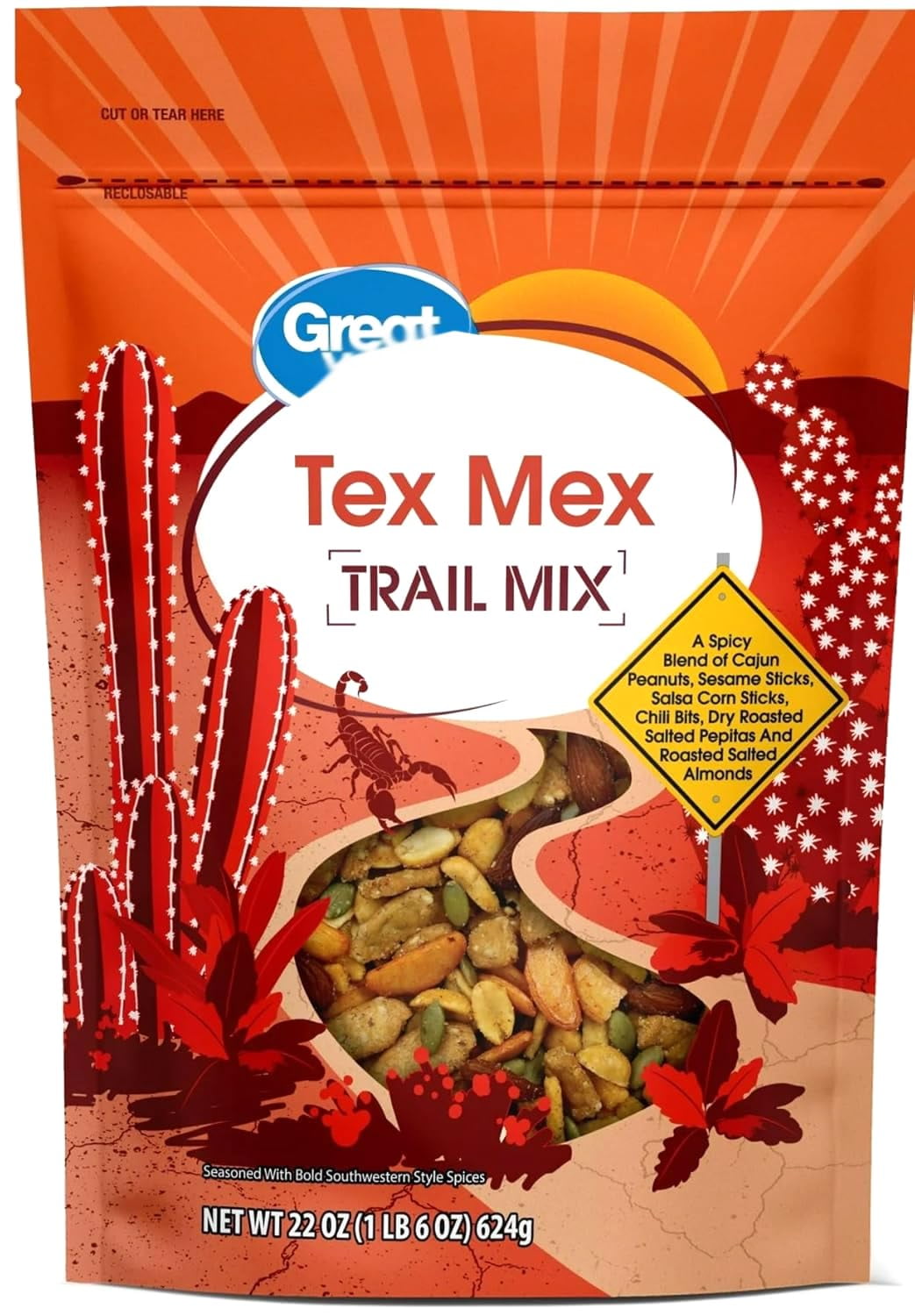 Tex Mex SnackTRDN Trail Mix: Cajun Peanuts, Sesame Sticks, Salsa Corn ...