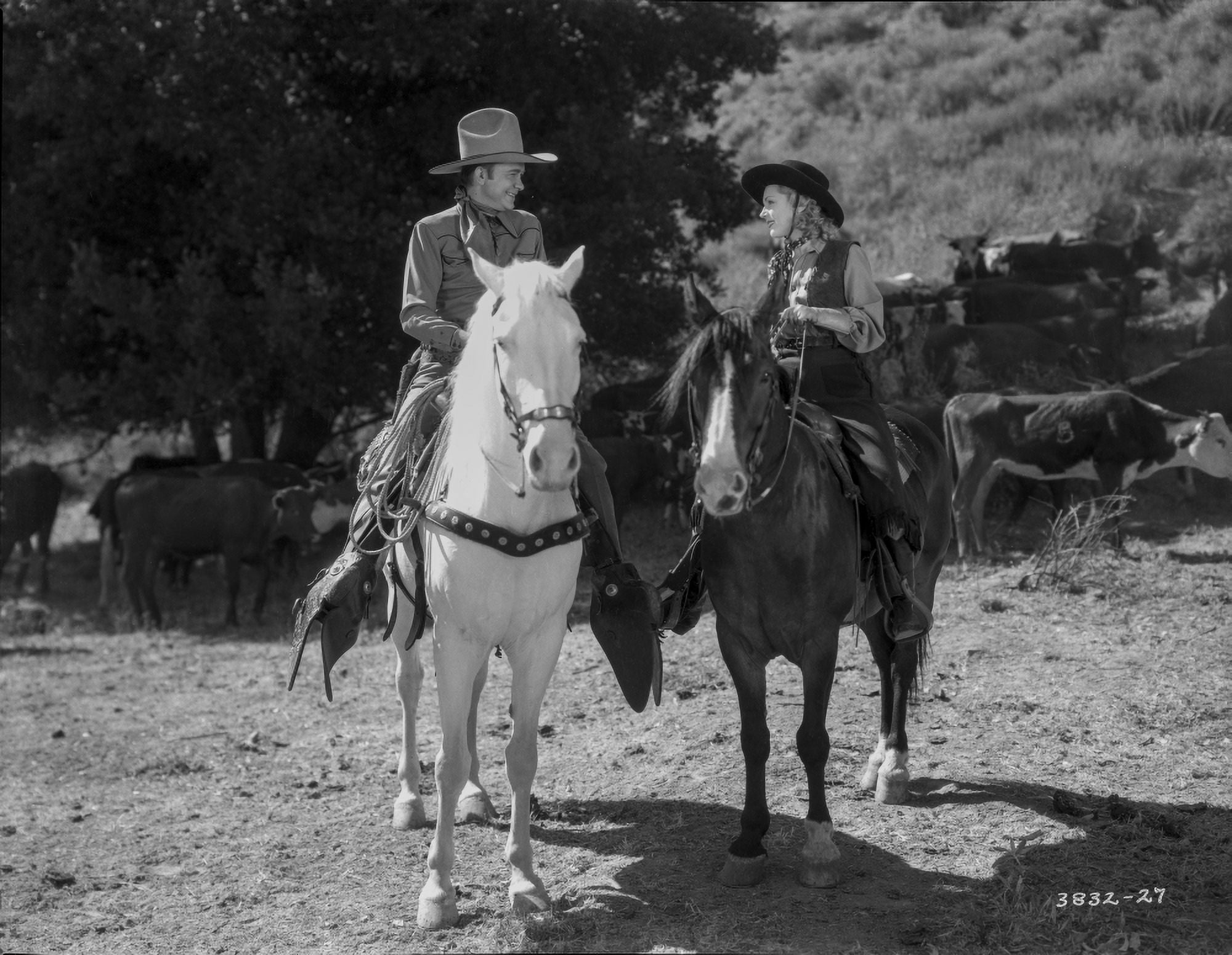 Tex Ritter and an actress on horseback Photo Print (24 x 30) - Walmart.com