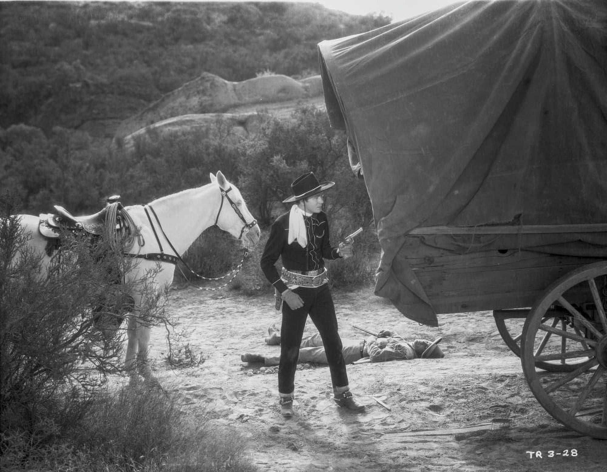 Tex Ritter beside a wagon Photo Print (24 x 30) - Walmart.com