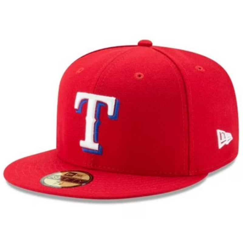 Tex_as Rangers Primary Logo Basic 59FIFTY Fitted Hat Men's red ...