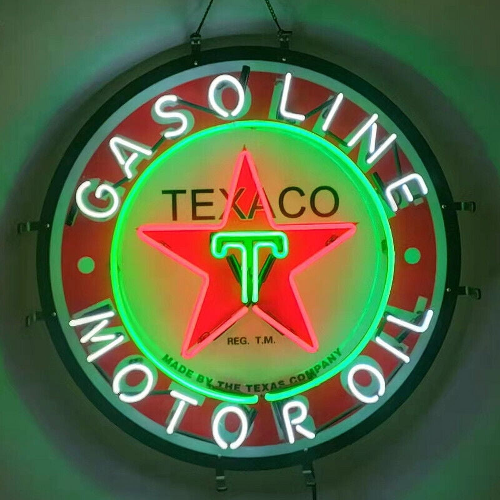 Texaco Gasoline Motor Oil Neon Sign 24x24 Gas Station Wall Decor HD ...