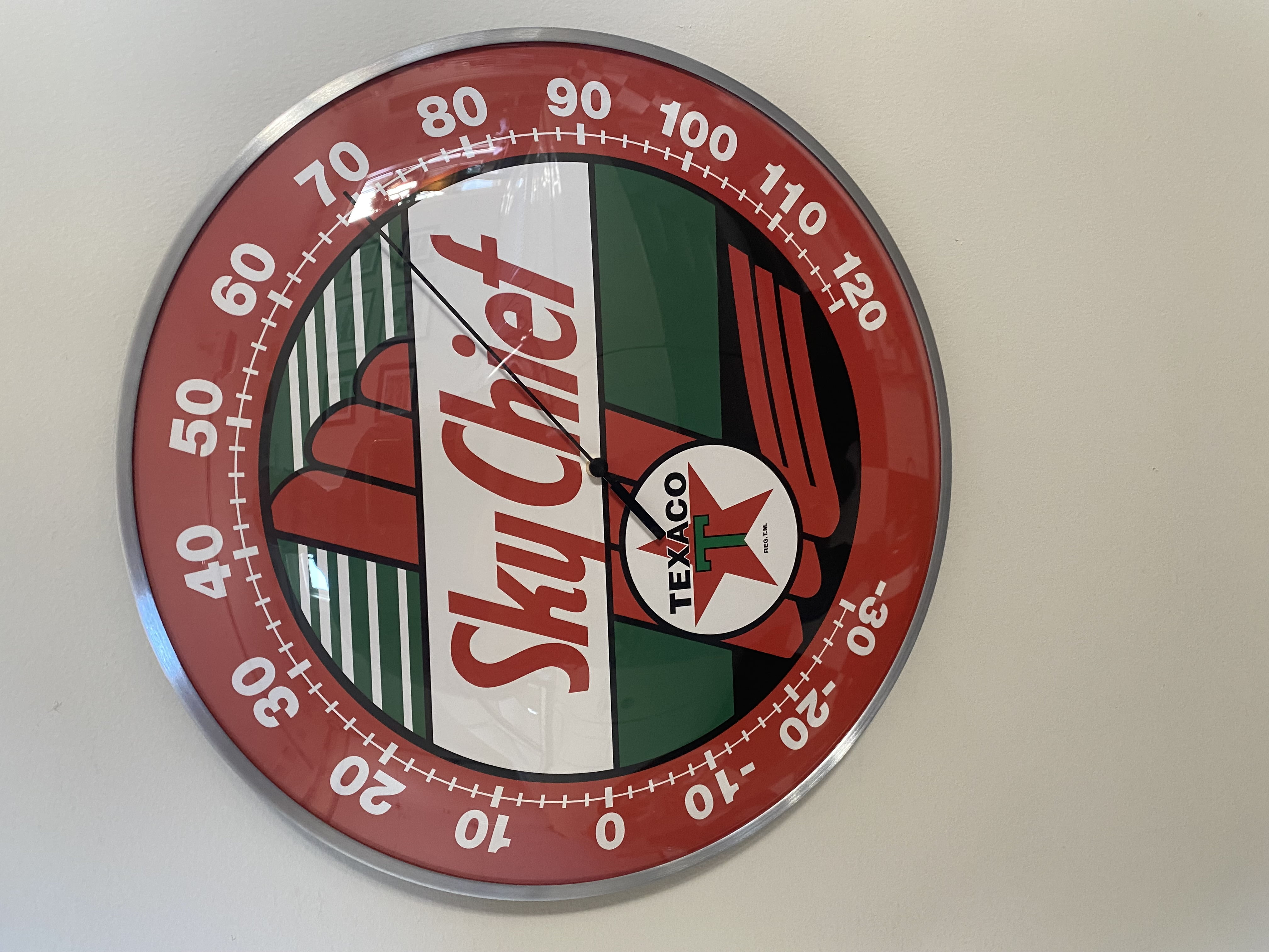 Texaco Sky Chief Gas and OIL Vintage style Round Thermometer 12" INCH ...