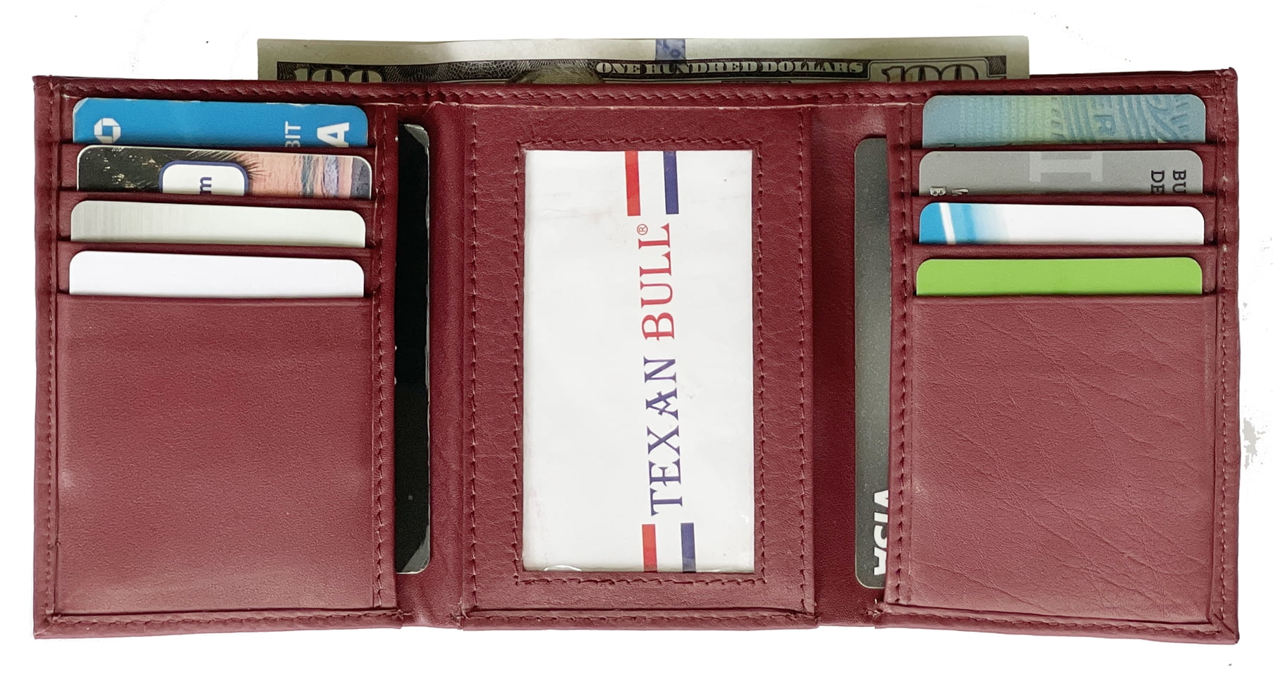 Texan Bull Cow Leather RFID Signal Blocking Trifold Wallets for Men ...