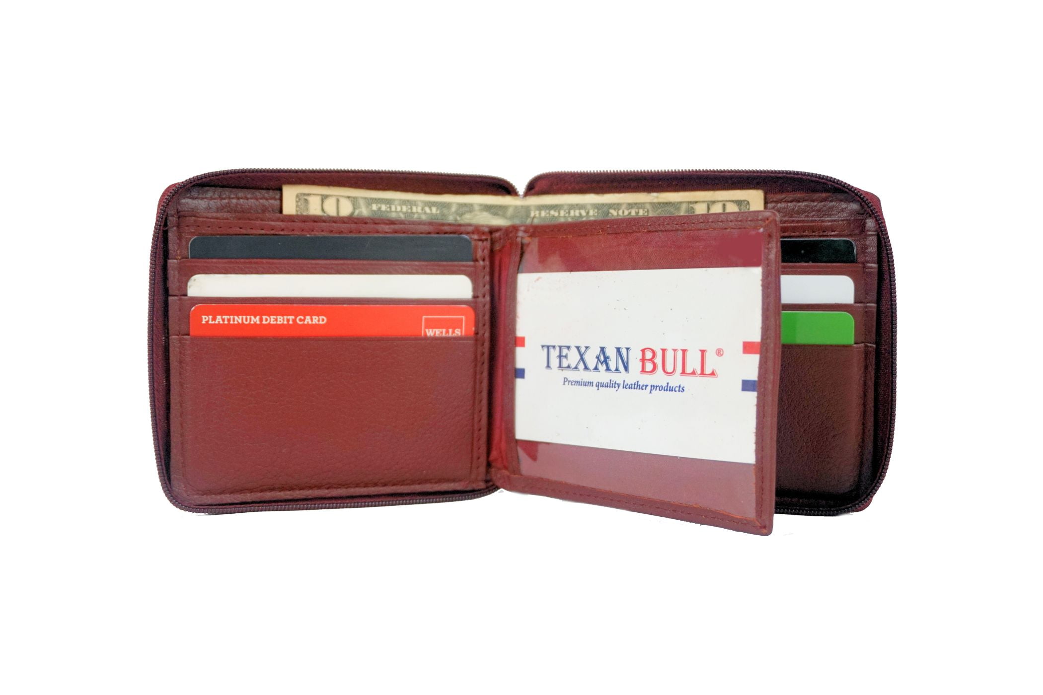 Texan Bull RFID Signal Blocking Leather Bifold Credit Card Holder ...