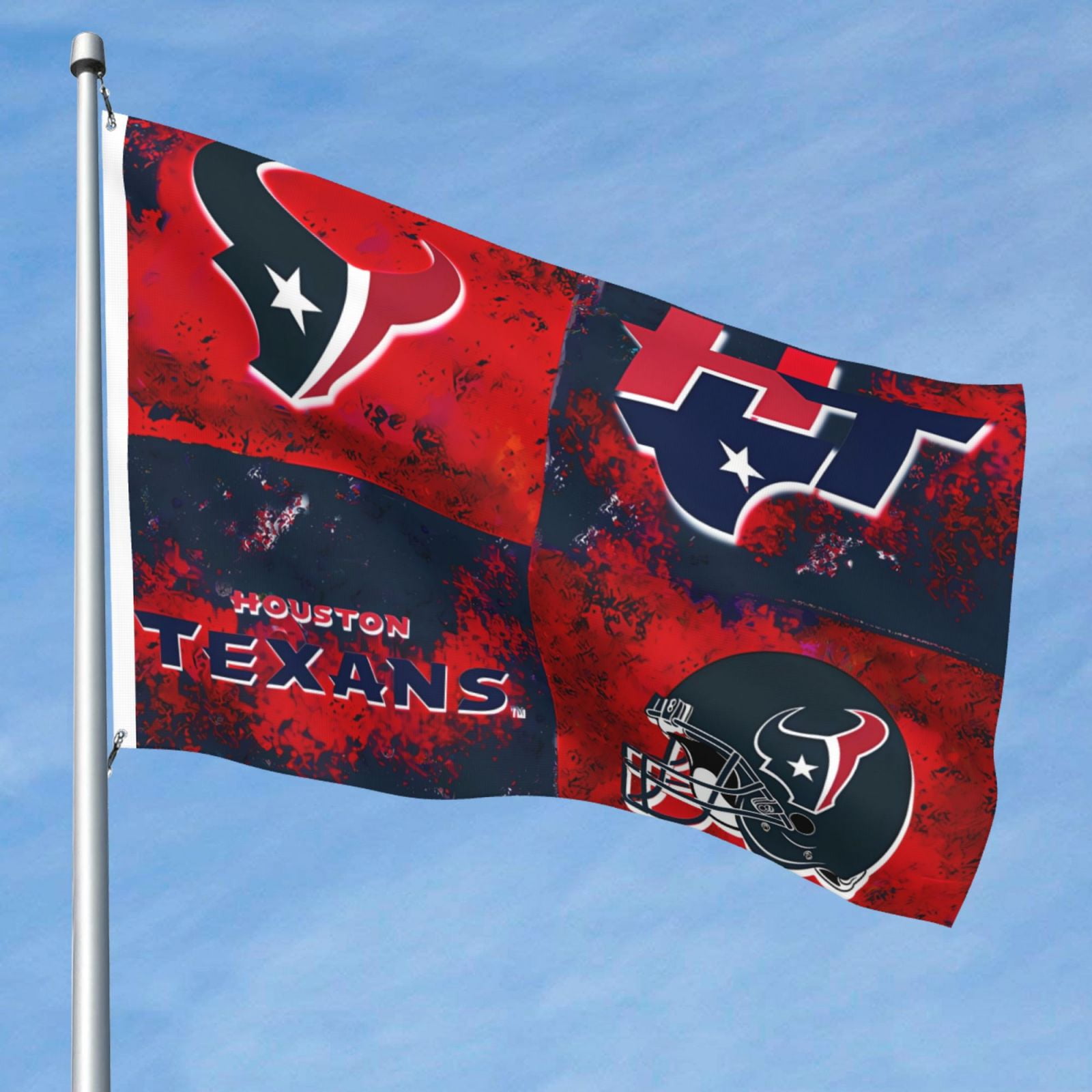 Texans Football Team Outdoor 5x8ft Double Sided Flag - Lightweight and ...