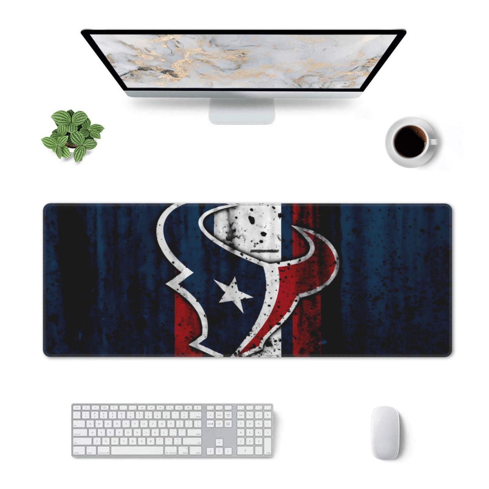 Texans Football Team Theme Logo Mouse Pad, Extra Large Rubber Keyboard ...