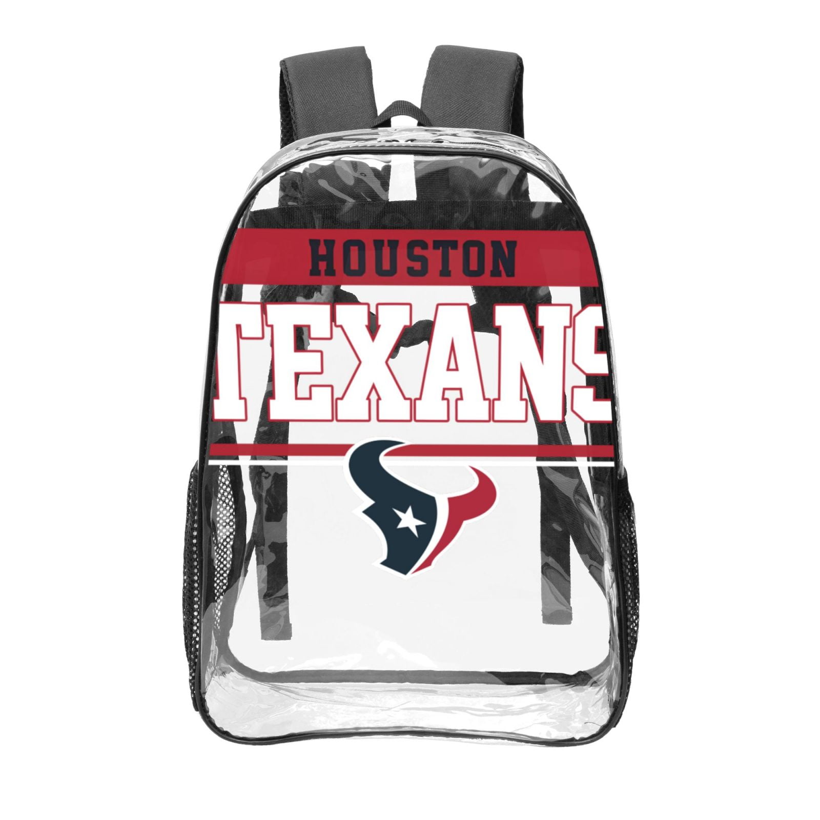 Texans Large Clear School Bookbag with Padded Straps - Heavy Duty PVC ...