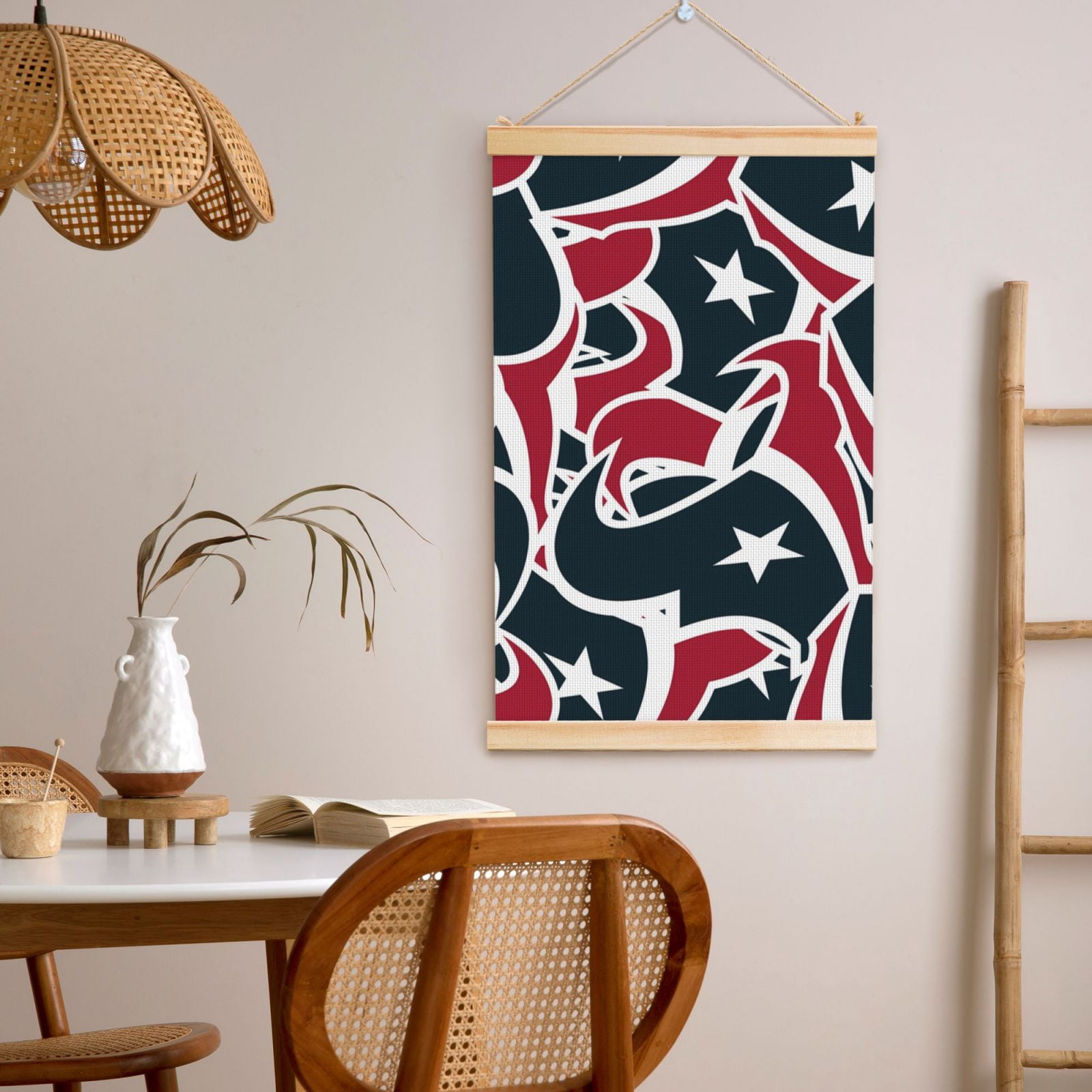 Texans Wooden Shaft Hanging Poster Wooden scroll hanging painting ...
