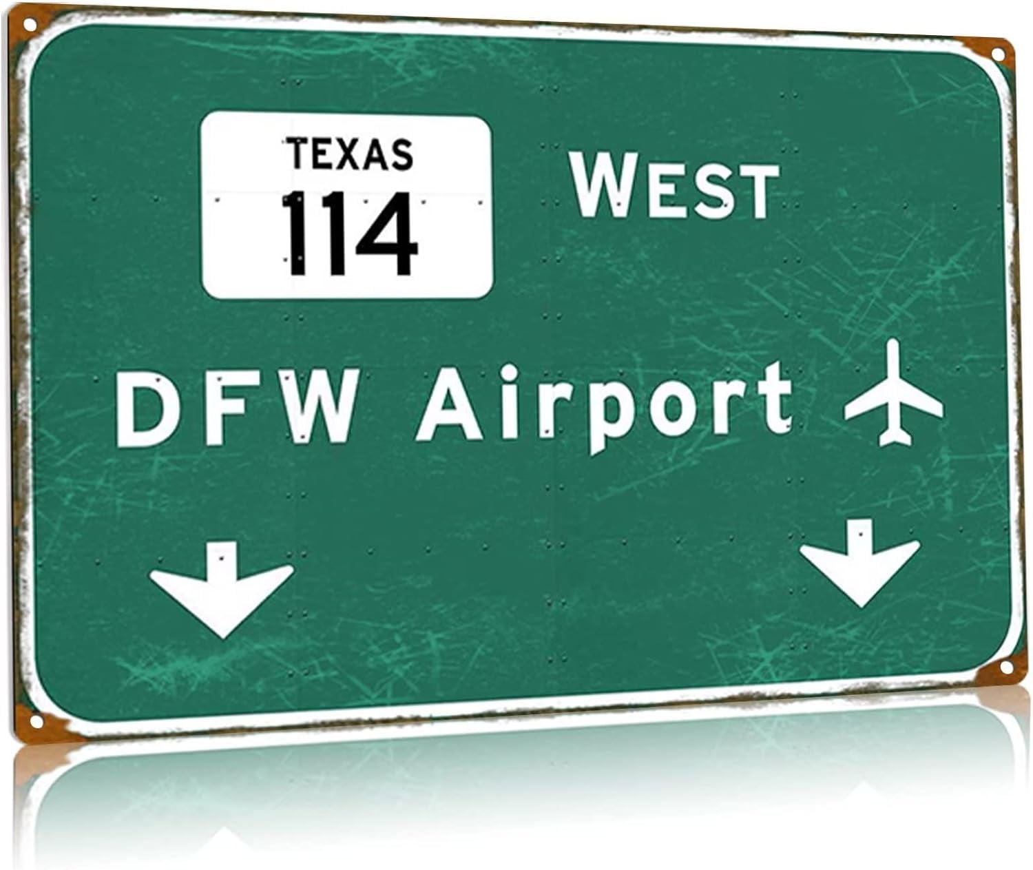 Texas 114 Airport Metal Tin Signs West Dfw Airport Direction Signs ...