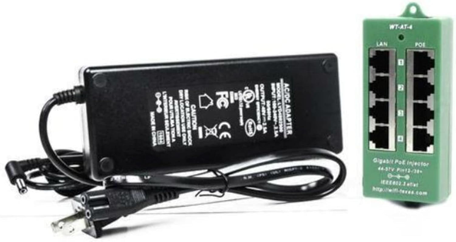 Texas 4 Port PoE/PoE+ Injector with 56V 60W Power Supply - Gigabit ...