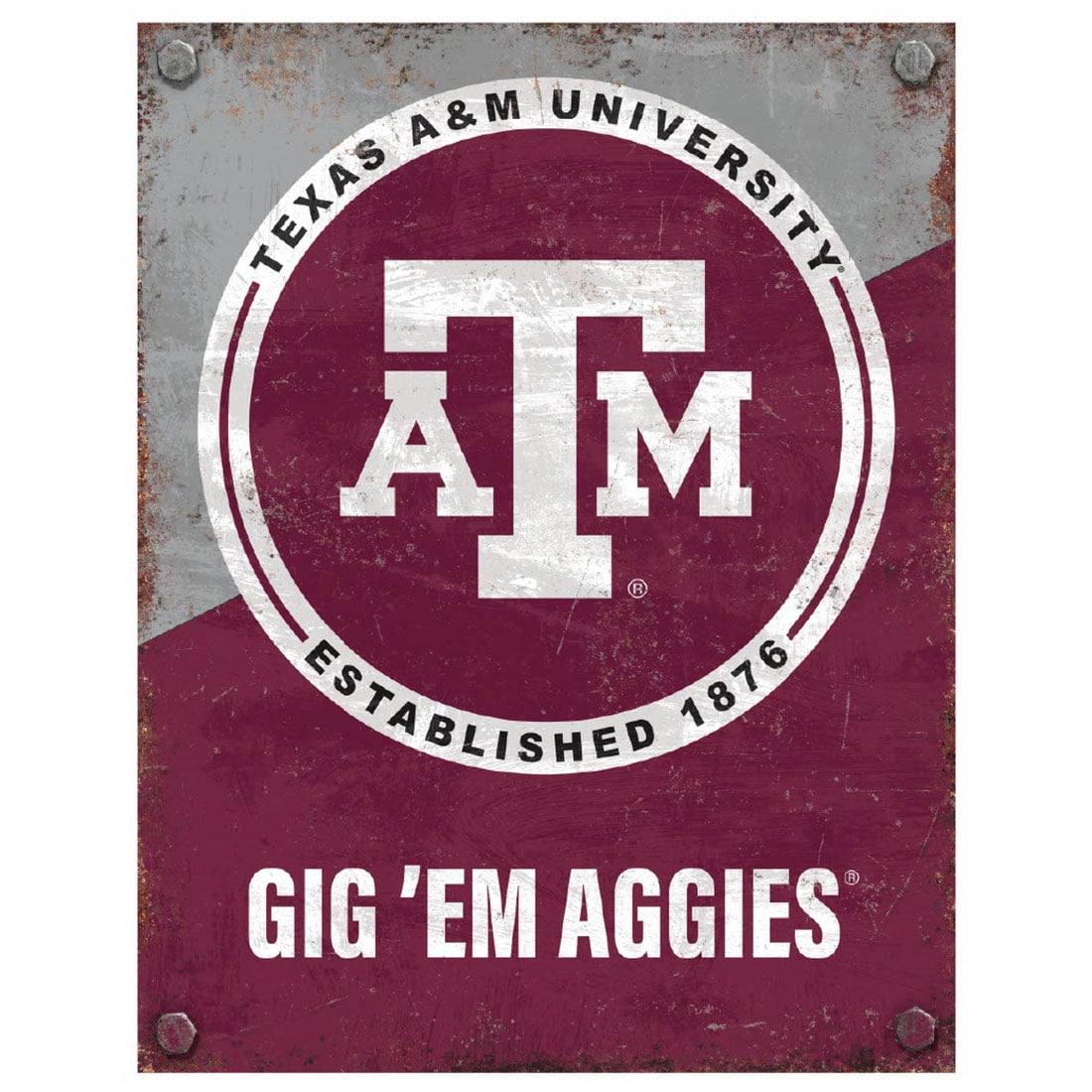 Texas A&M Aggies 13" x 20" Two-Tone Established Date Metal Sign ...