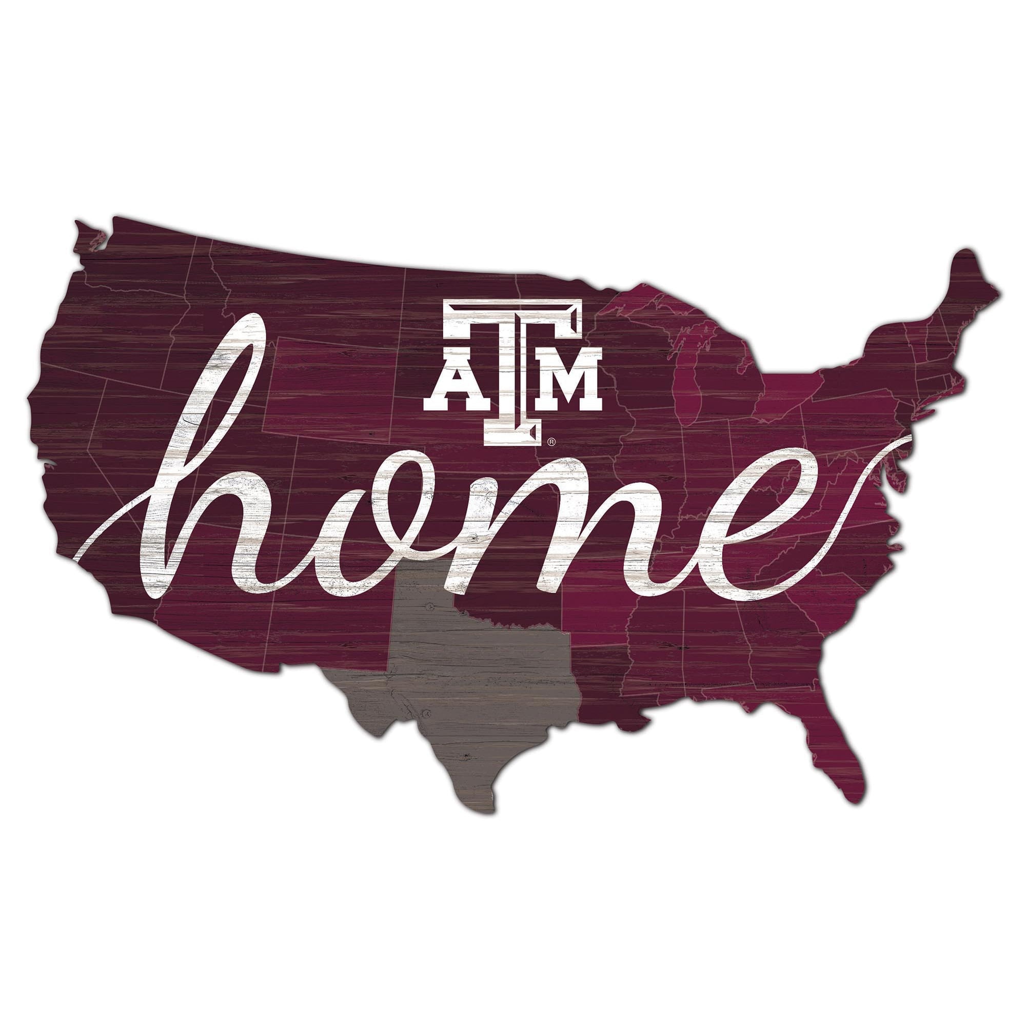 Texas A&M Aggies 18'' x 18'' USA Shape Cutout Sign - Walmart.com