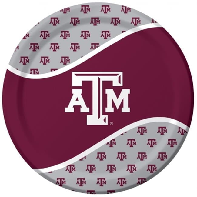 Texas A & M University Round Paper Plates 8 Count for 8 Guests ...