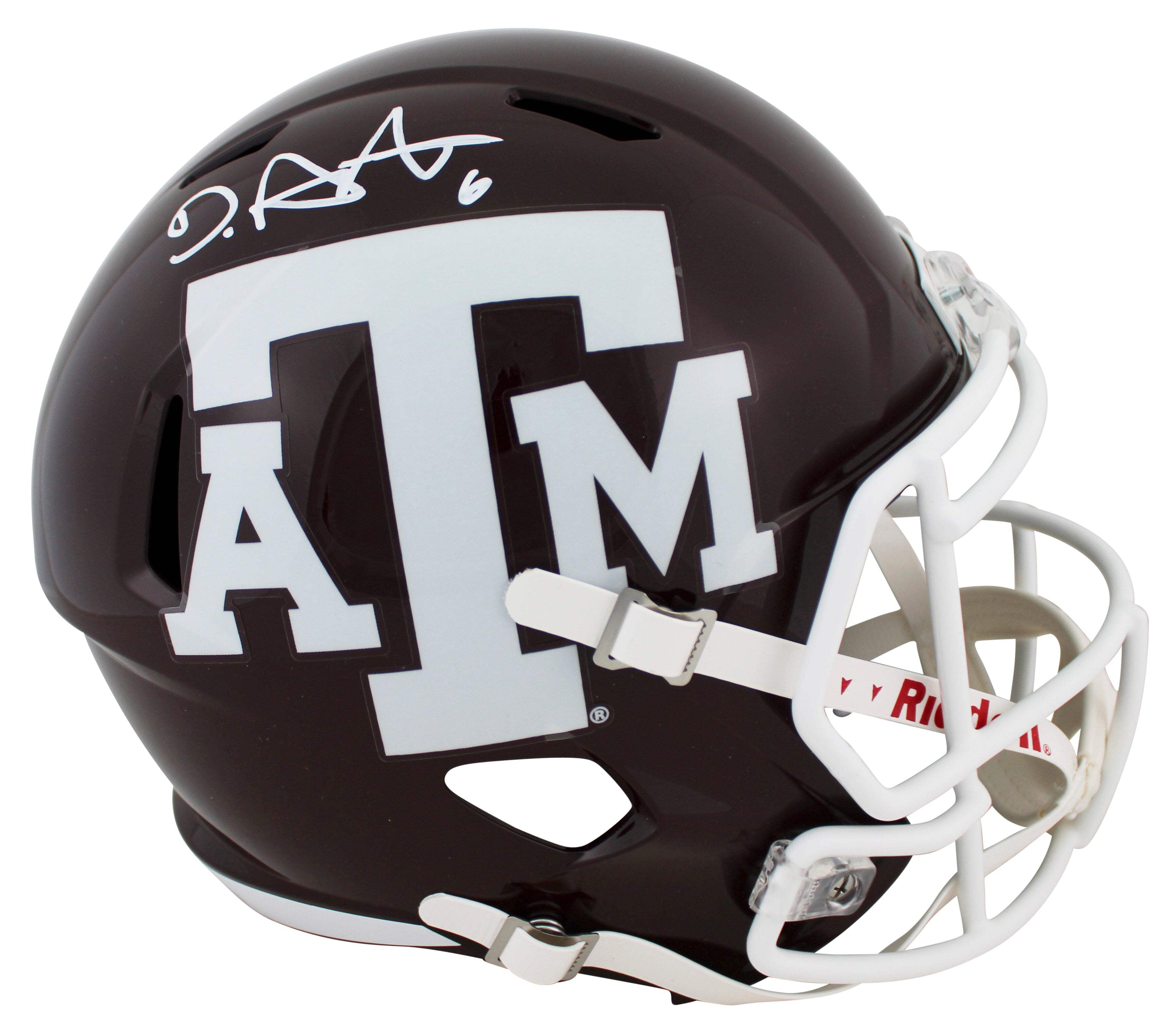 Texas AM De'Von Achane Signed Full Size Speed Rep Helmet BAS Witnessed ...