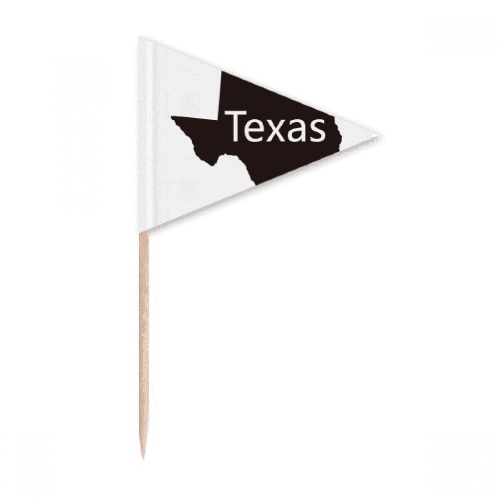 Texas America USA Map Outline Toothpick Triangle Cupcake Toppers Flag ...