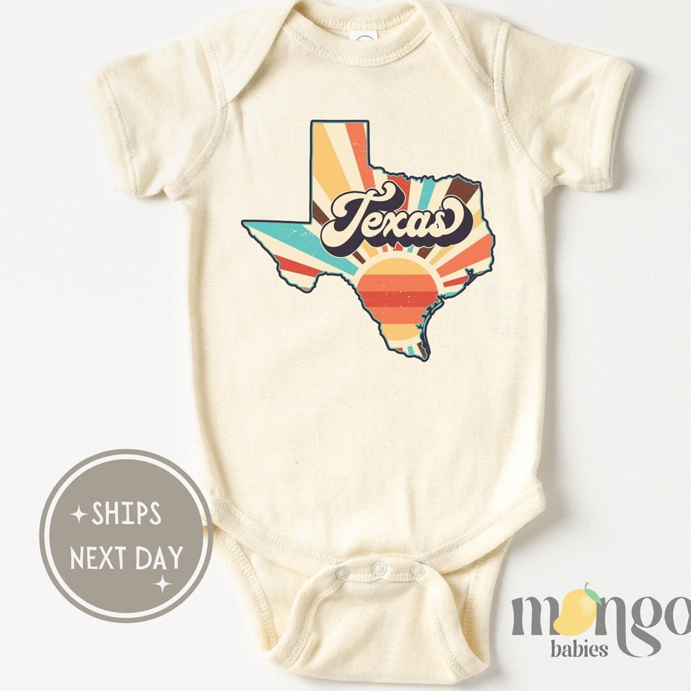 Texas Baby Onesies Loved Baby Long Distance State Organic Baby Bodysuit ...