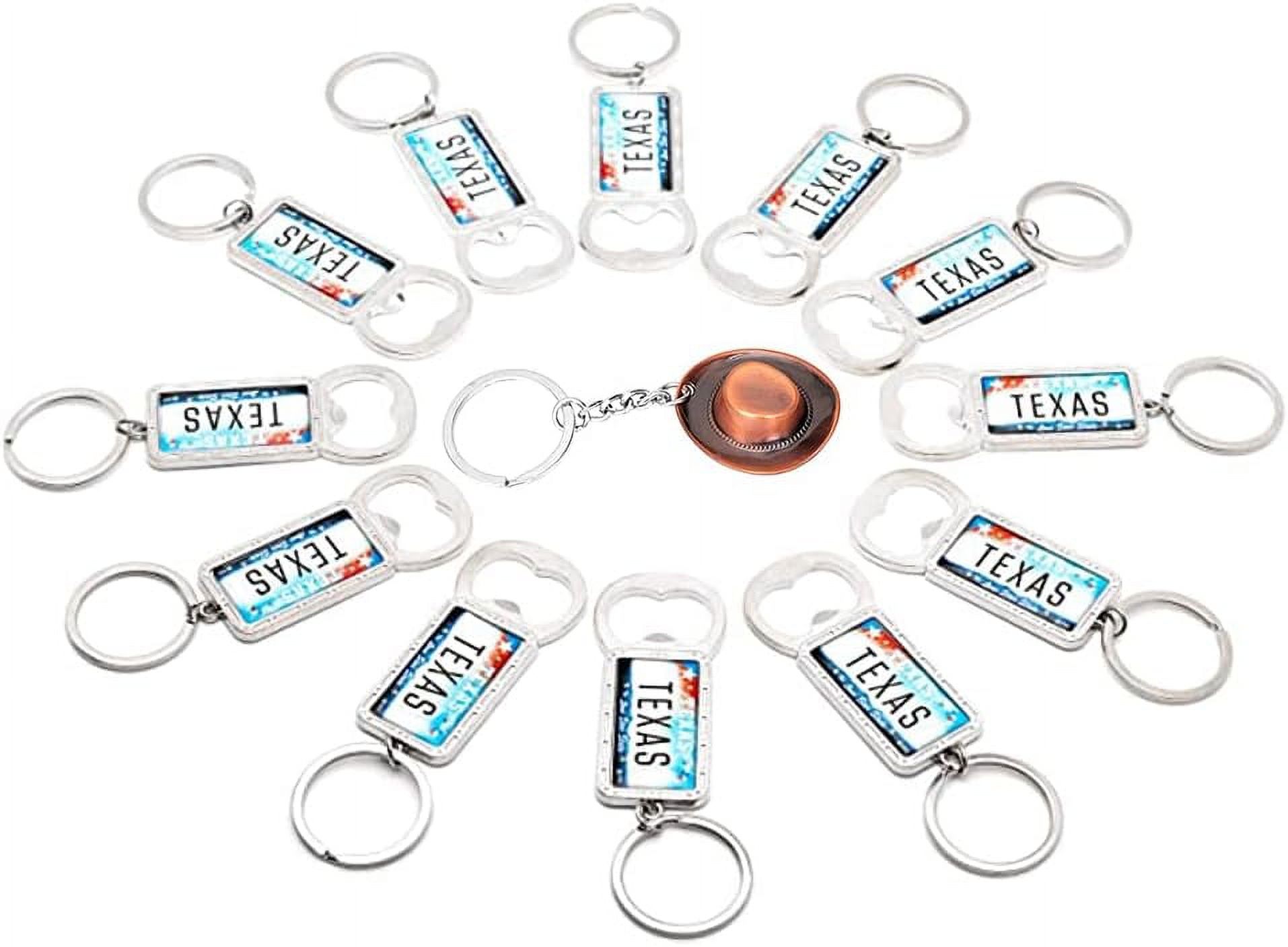 Texas Bottle Opener with Texas License Plate Key chain -Pack of 12 ...