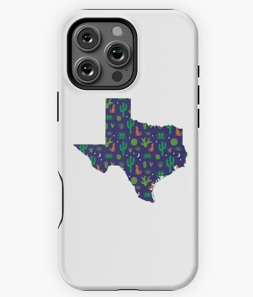 Texas Cacti Map State Cactus Pattern Phone Case for iPhone 16 15 14 13 12 11 Pro Max - Walmart.com