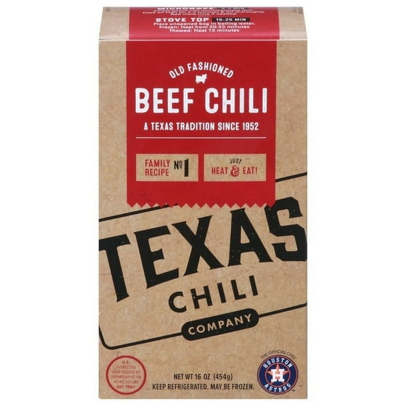 Texas Chili Company Beef Chili 16 oz Bag in Box Refrigerated Fully ...