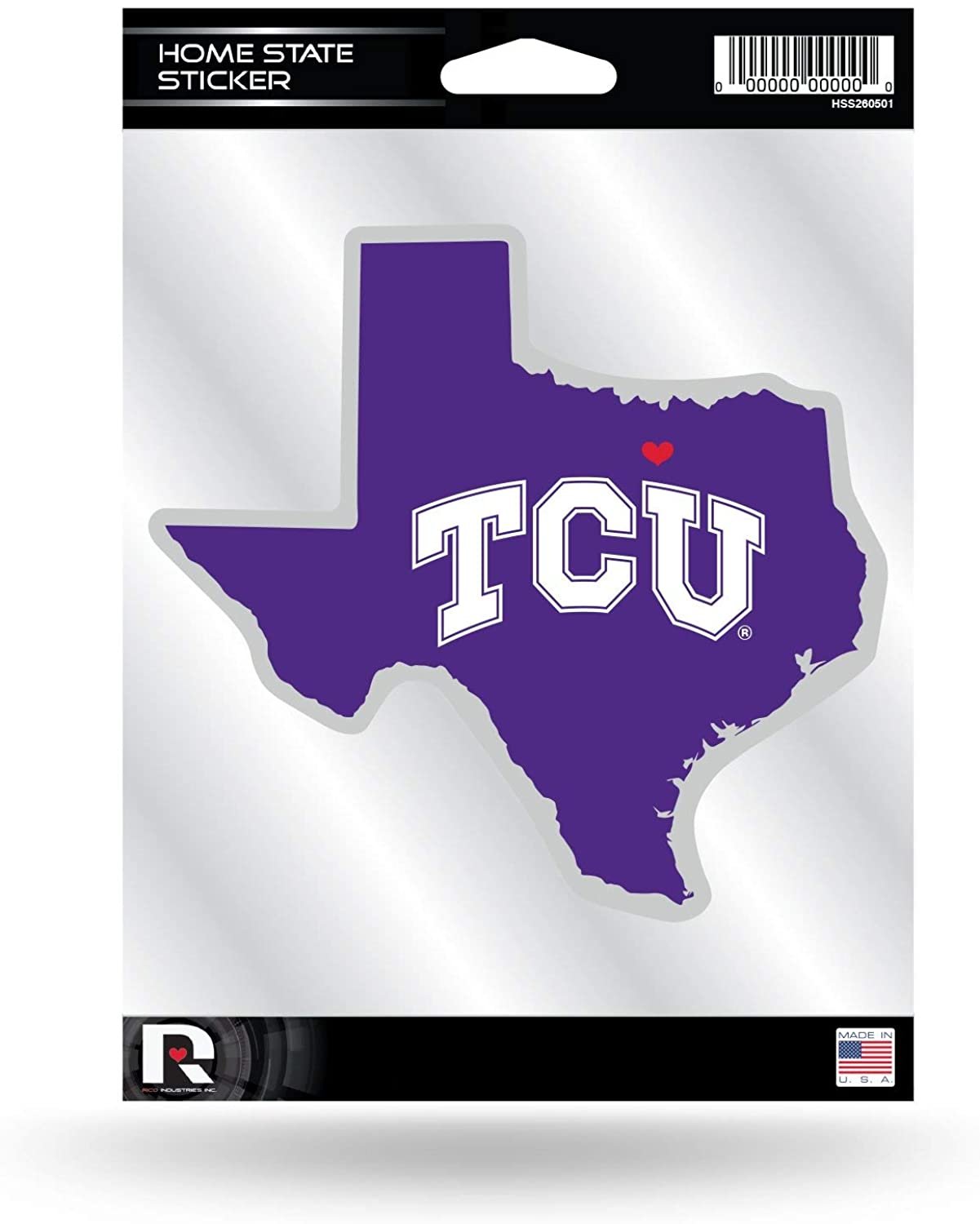 Texas Christian University Horned Frogs TCU Home State Sticker Decal ...