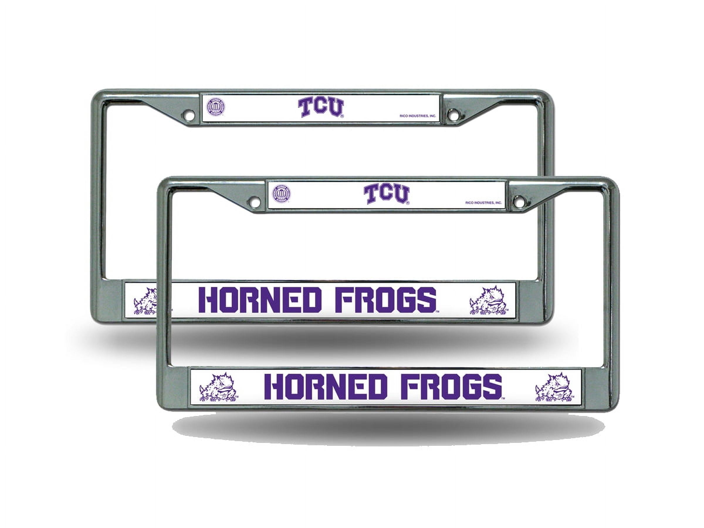 Texas Christian University TCU Horned Frogs Chrome Metal License Plate ...