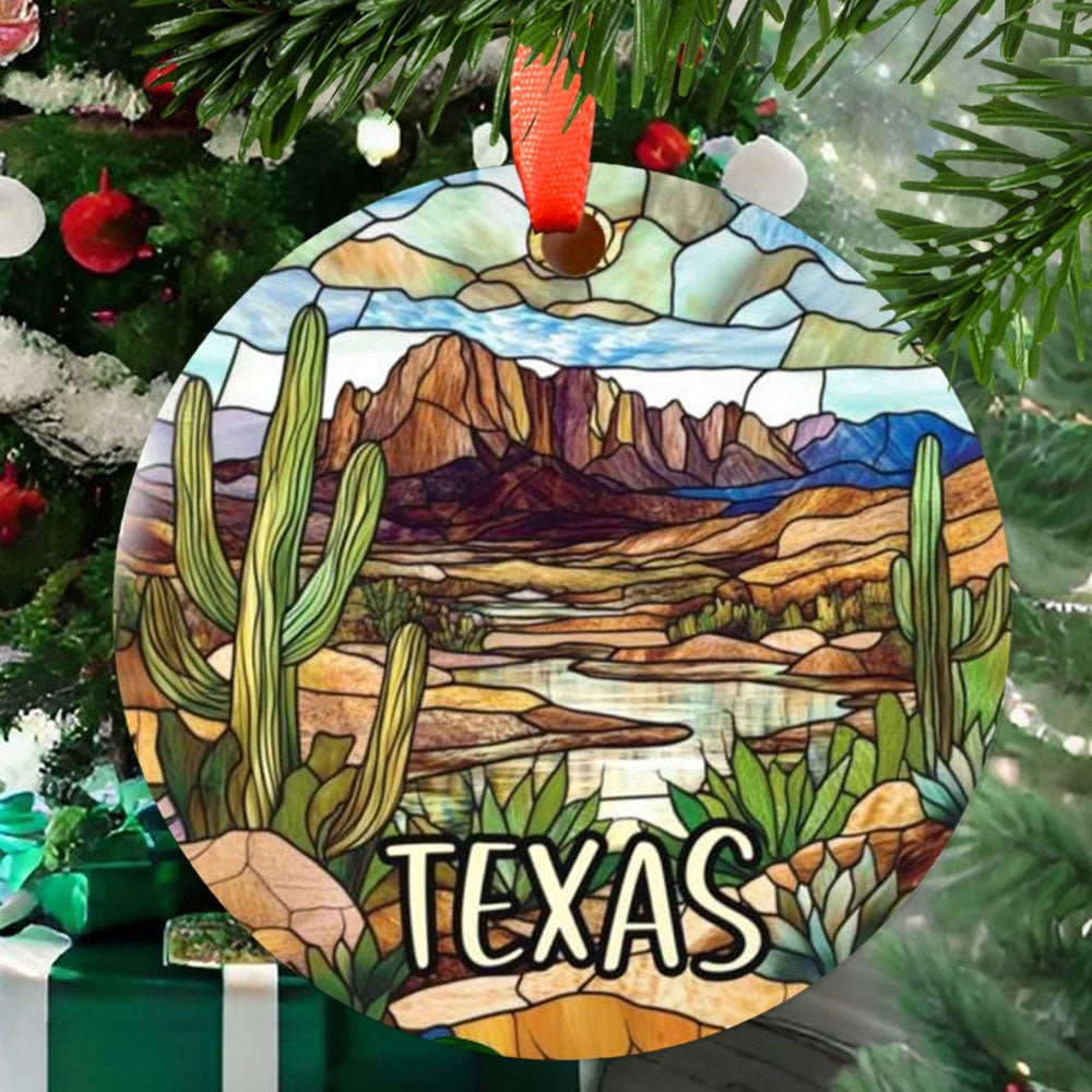 Texas Christmas Ornament, Ceramic/Acrylic - Texas Pacific Islands ...