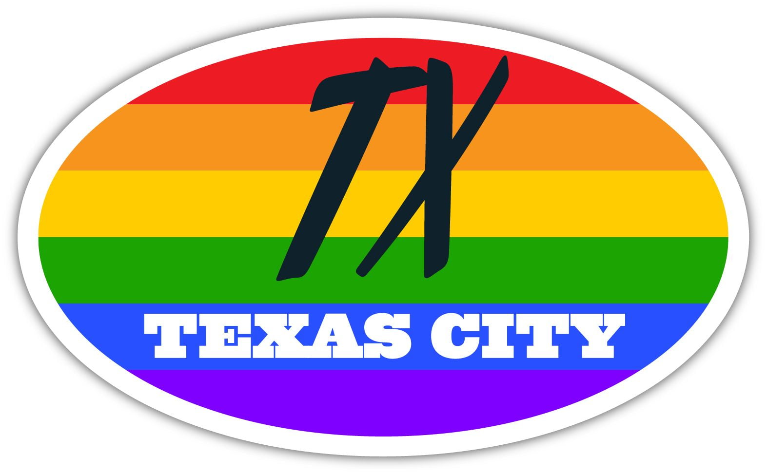 Texas City TX Texas Galveston County Rainbow Pride Flag 6 Stripes Pride ...
