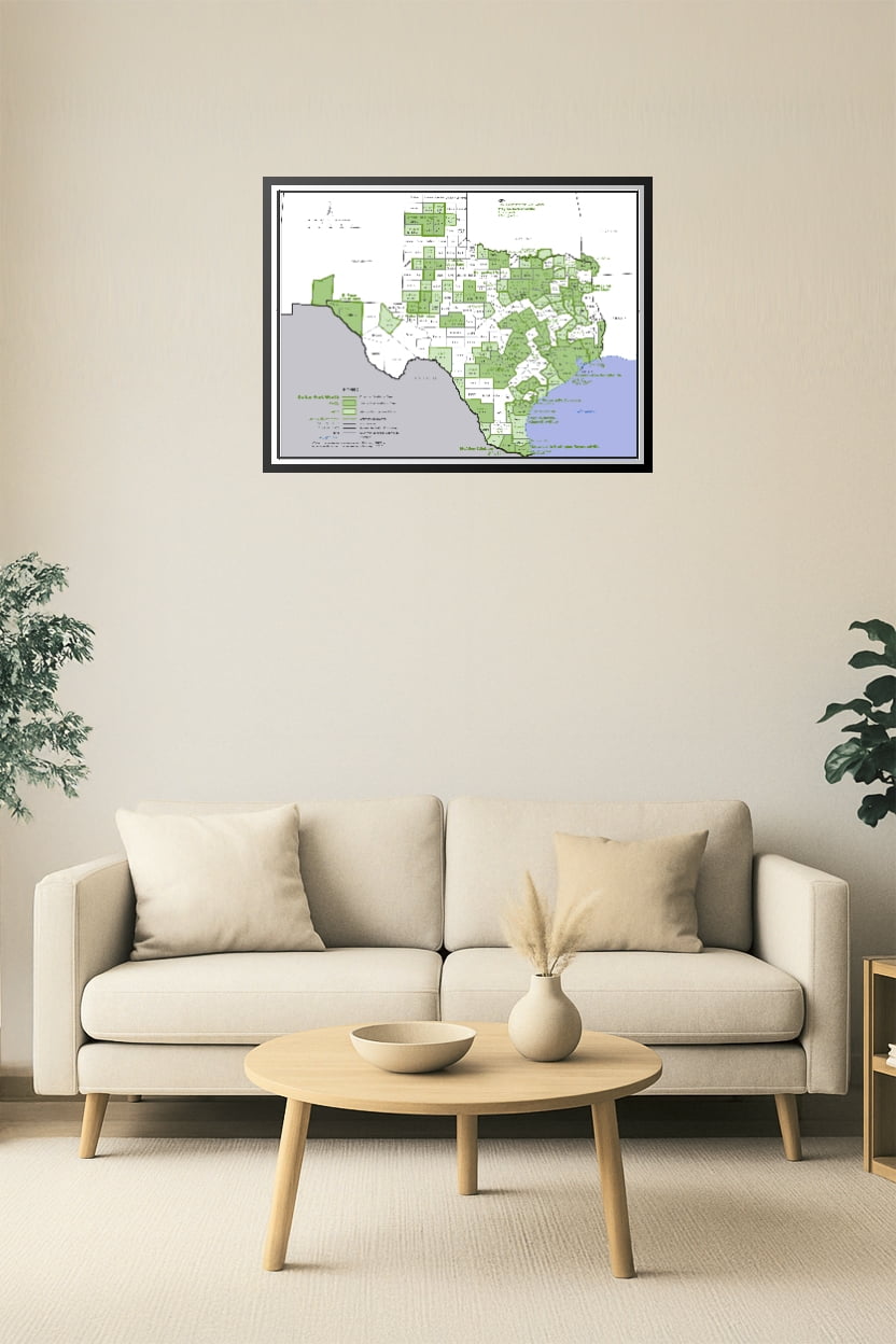 Texas Core Based Statistical Areas Map Poster – Detailed County & Metro ...