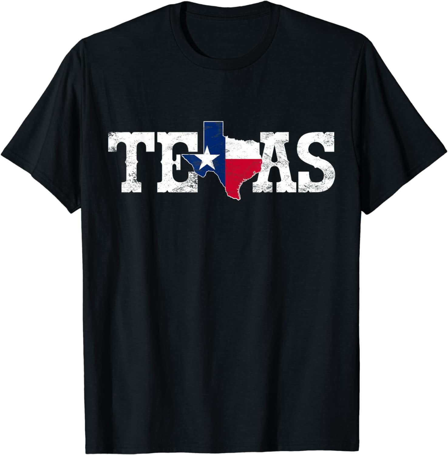 Texas Cotton T-Shirt Texas Shaped Flag Grunge Distressed Texas Tee ...