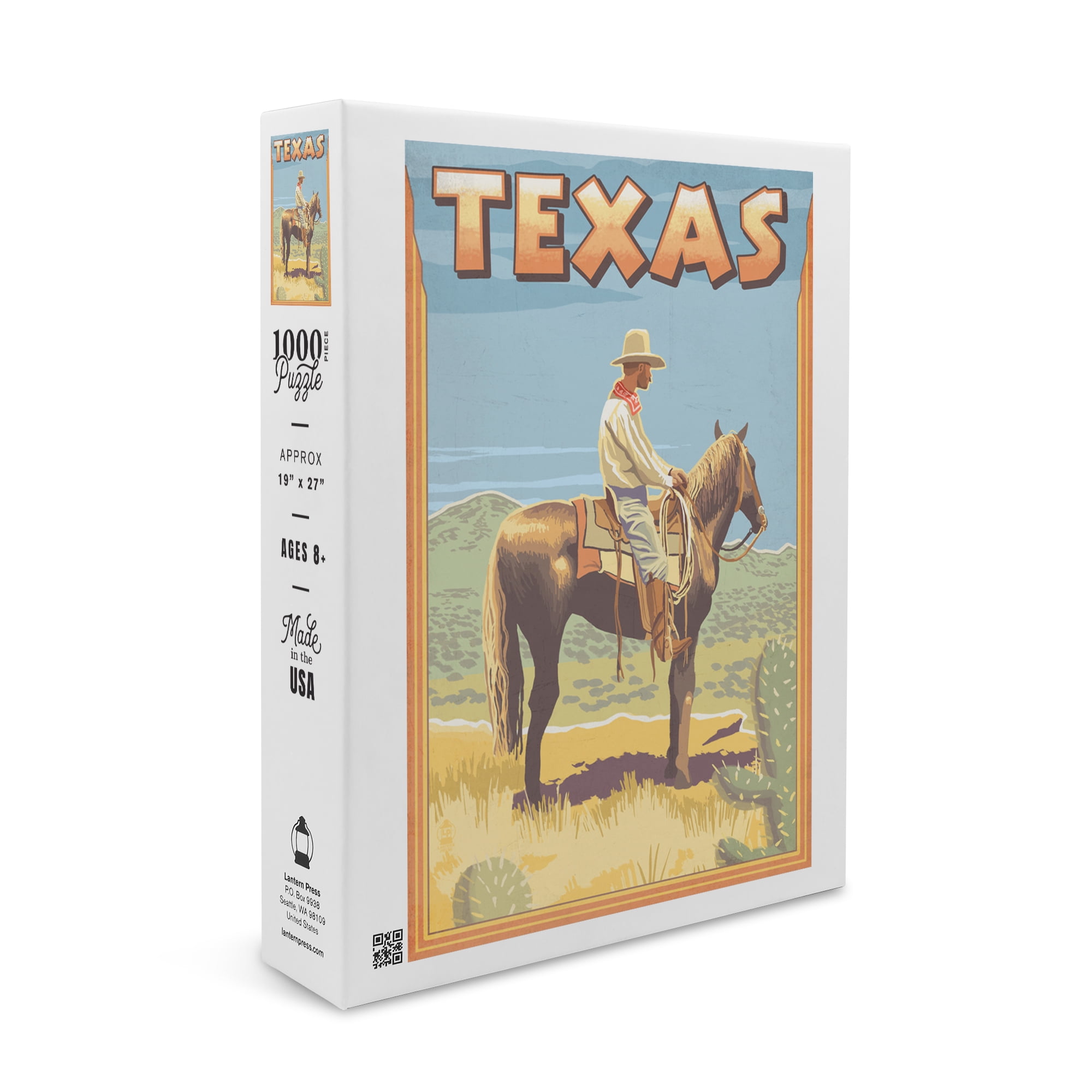 Texas, Cowboy on Horseback (1000 Piece Puzzle, Size 19x27, Challenging ...