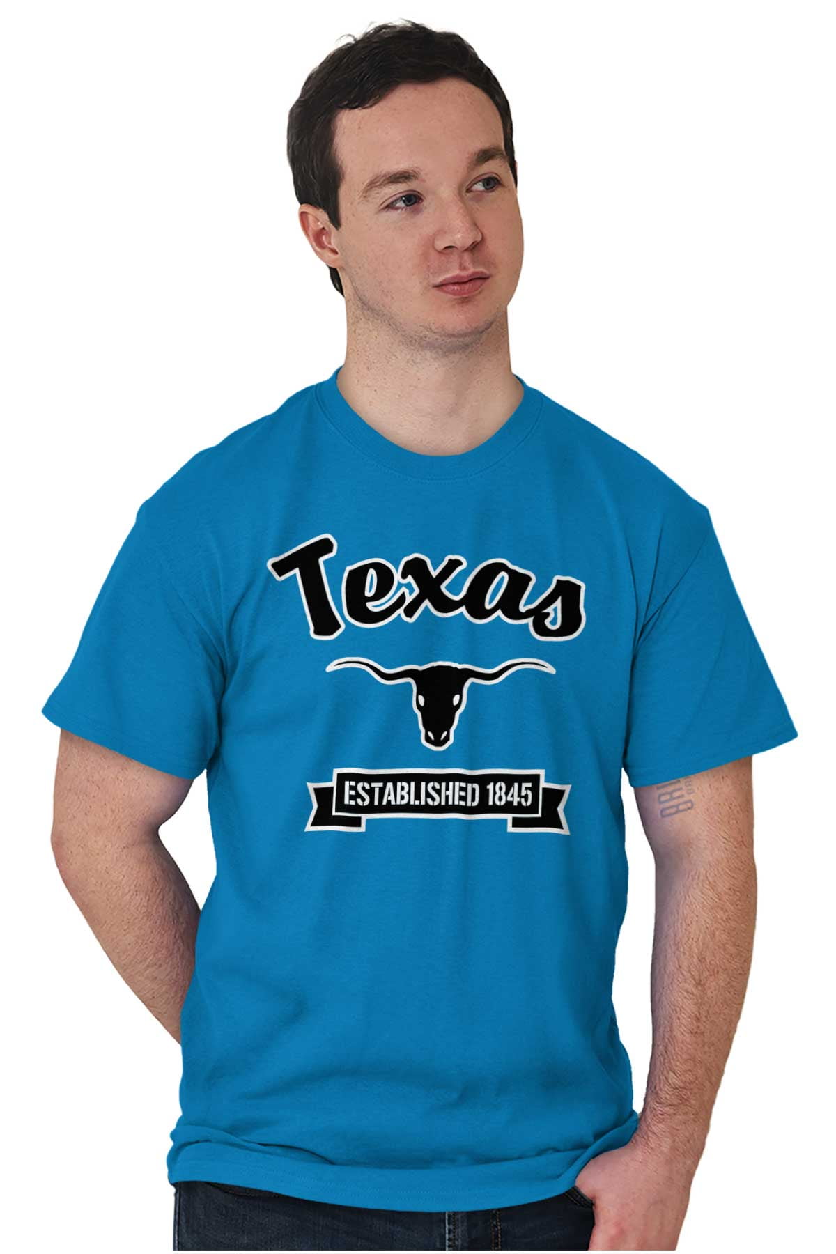Texas Cute Cursive TX Souvenir Men's Graphic T Shirt Tees Brisco Brands ...