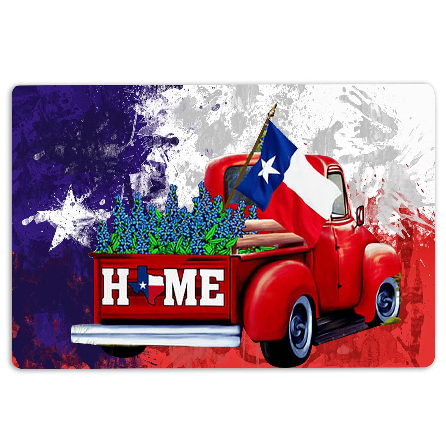 Texas Door Mat Truck Welcome Home Texas Flag Bluebonnet Wild West ...