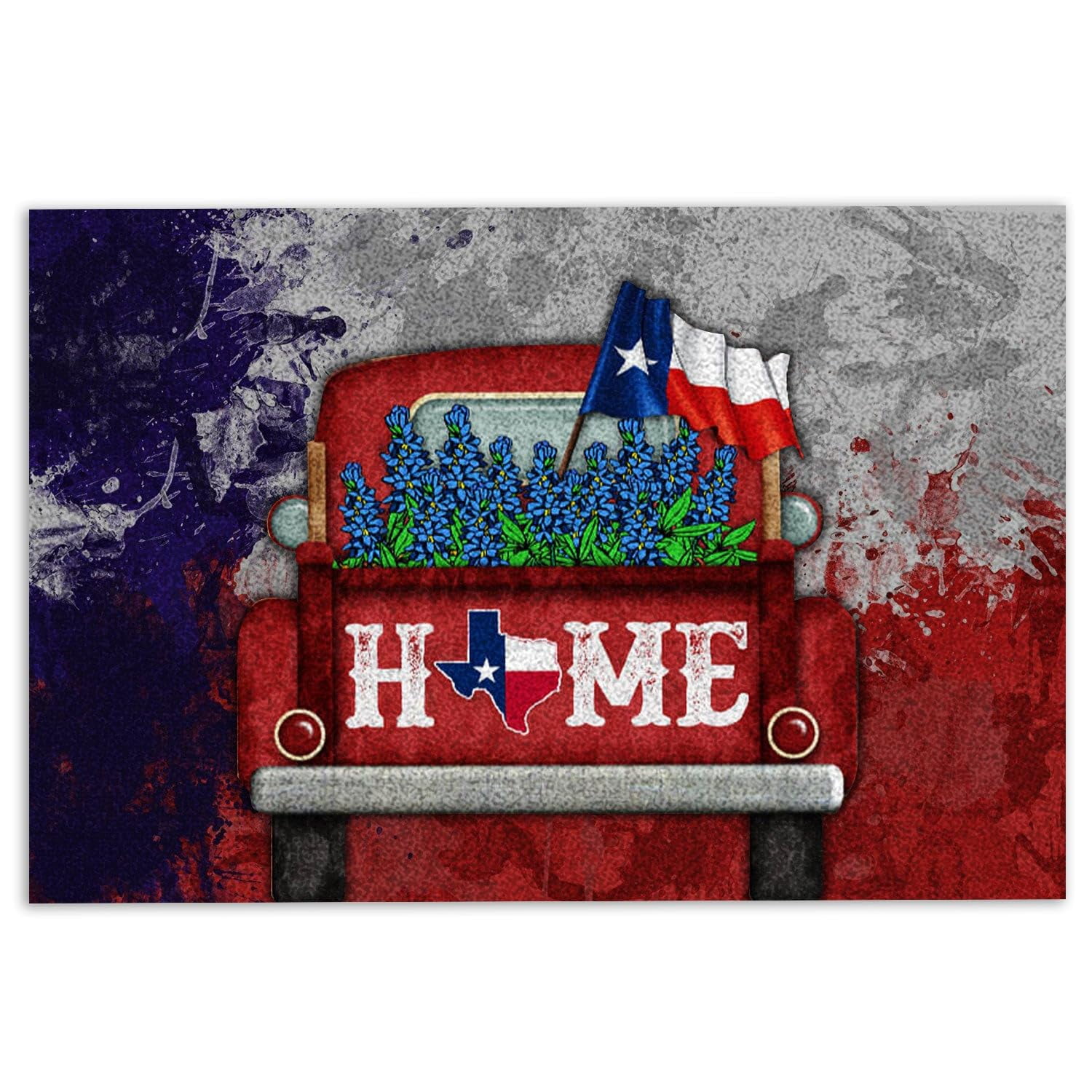 Texas Door Mat Truck Welcome Home Texas Flag Bluebonnet Wild West ...