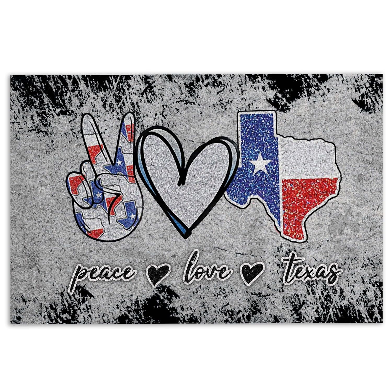 Texas Door Mat Western Texas Flag Peace Love Texas Wild West Grey ...