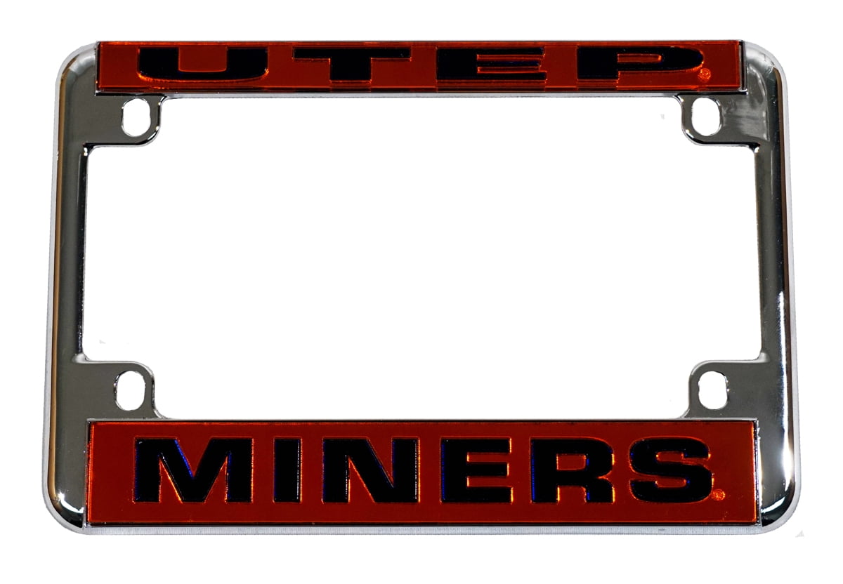 Texas El Paso Miners Chrome Motorcycle, RV or Trailer License Plate ...