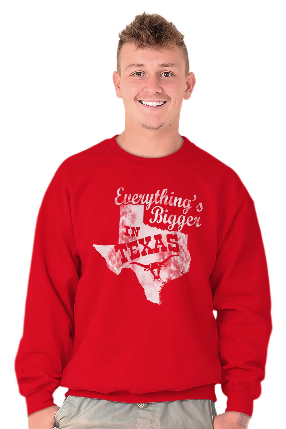 Texas Everything's Bigger State Shape Sweatshirt for Men or Women ...